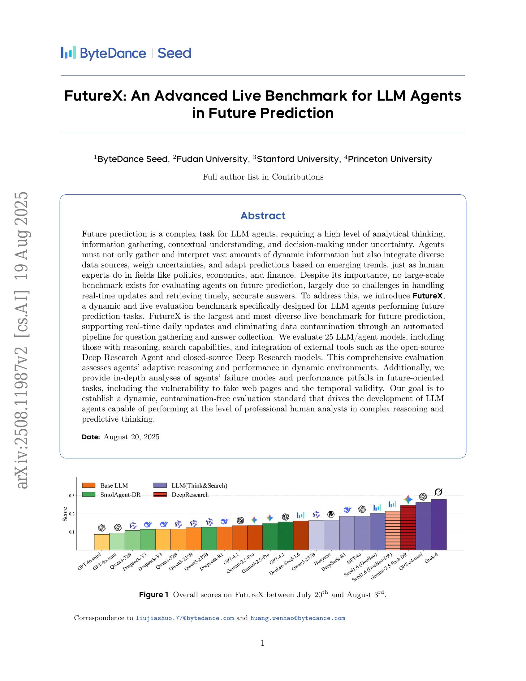 FutureX: An Advanced Live Benchmark for LLM Agents in Future Prediction ...