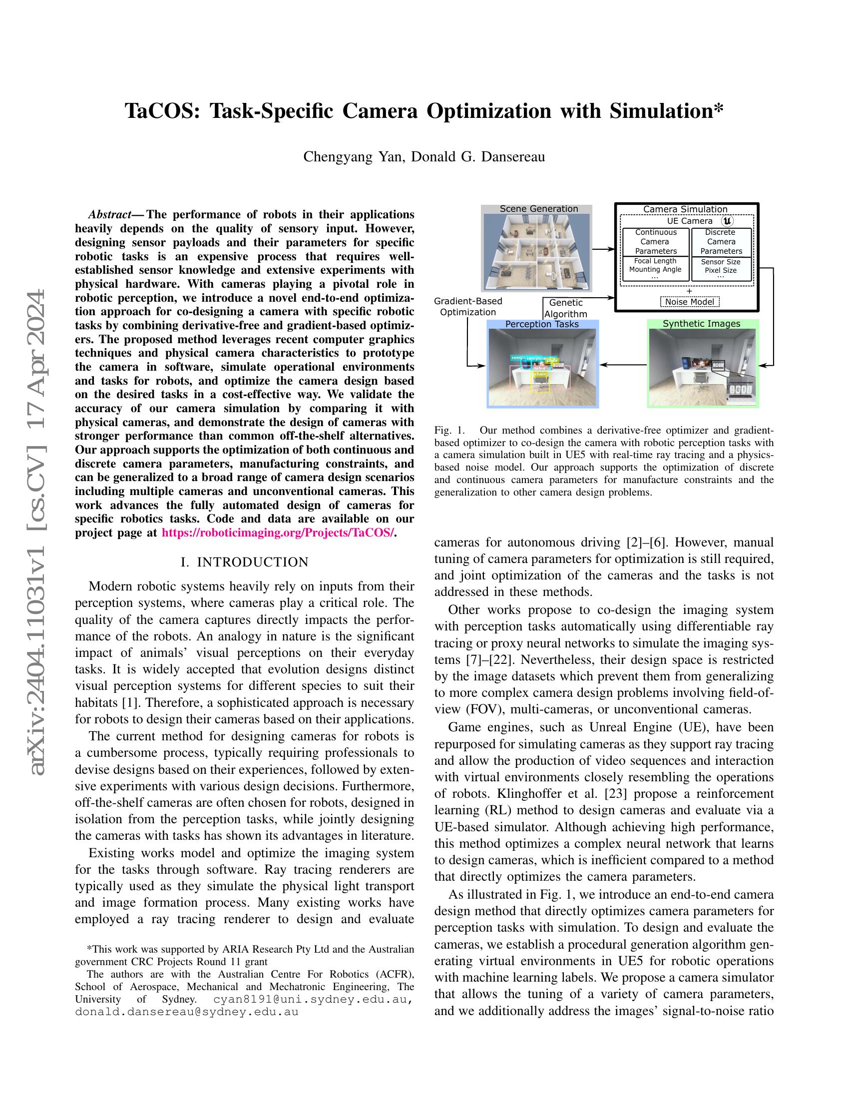 TaCOS: Task-Specific Camera Optimization with Simulation - 智源社区论文