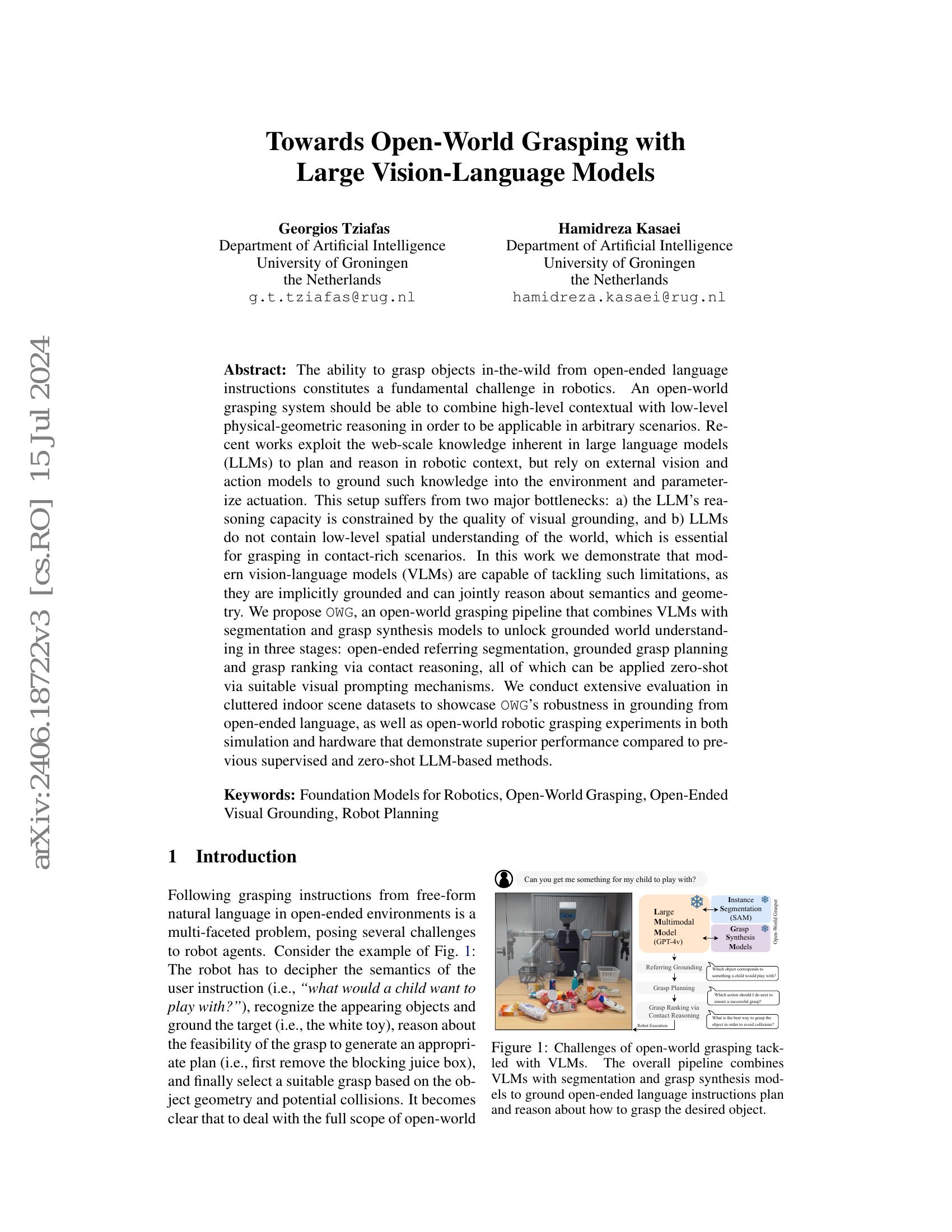 Towards Open-World Grasping with Large Vision-Language Models - 智源社区论文
