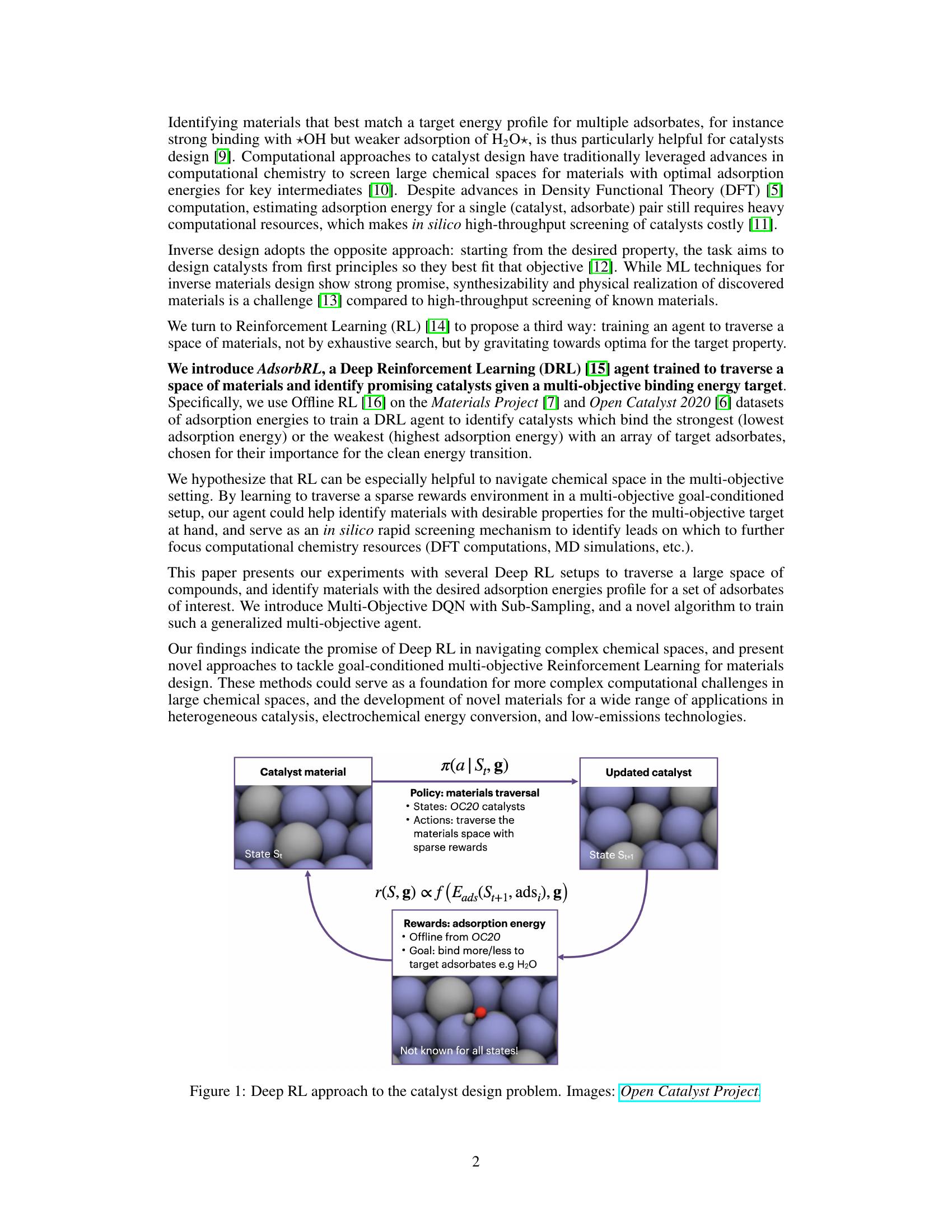 AdsorbRL: Deep Multi-Objective Reinforcement Learning for Inverse ...