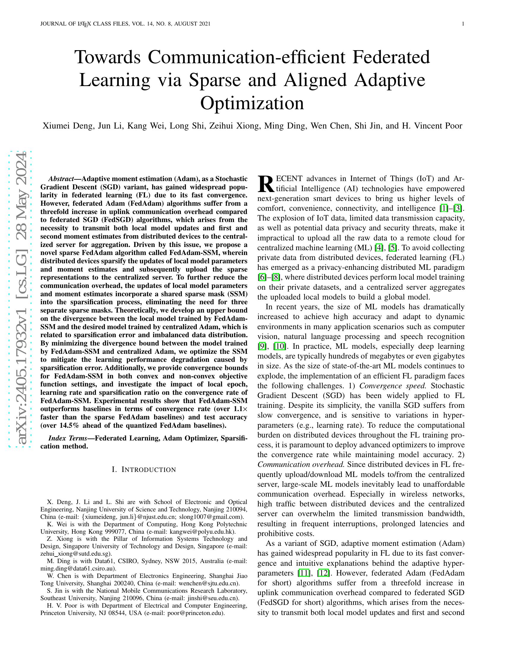 Towards Communication-efficient Federated Learning via Sparse and ...