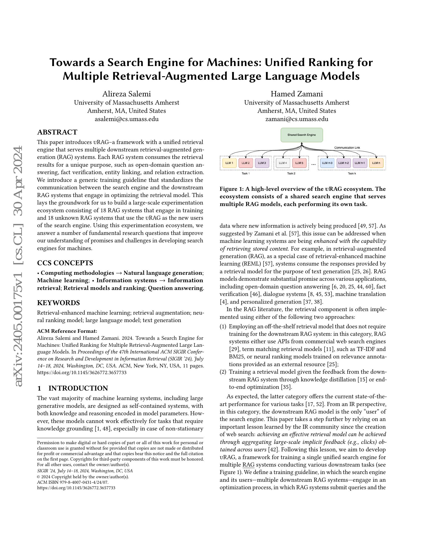 Towards a Search Engine for Machines: Unified Ranking for Multiple Retrieval-Augmented Large ...