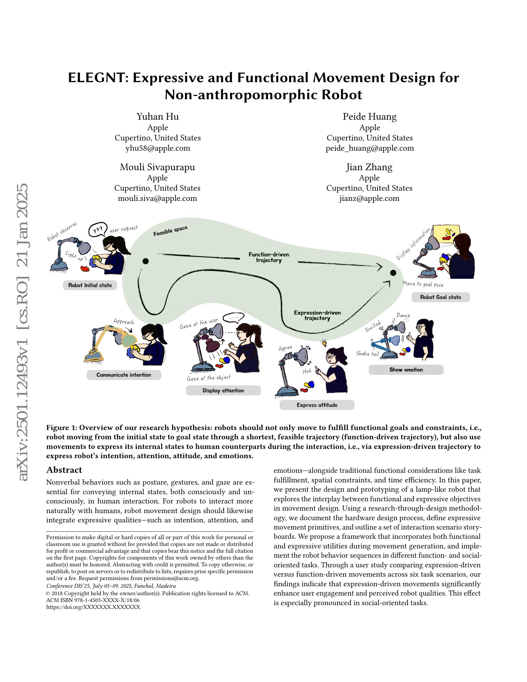ELEGNT: Expressive and Functional Movement Design for Non ...