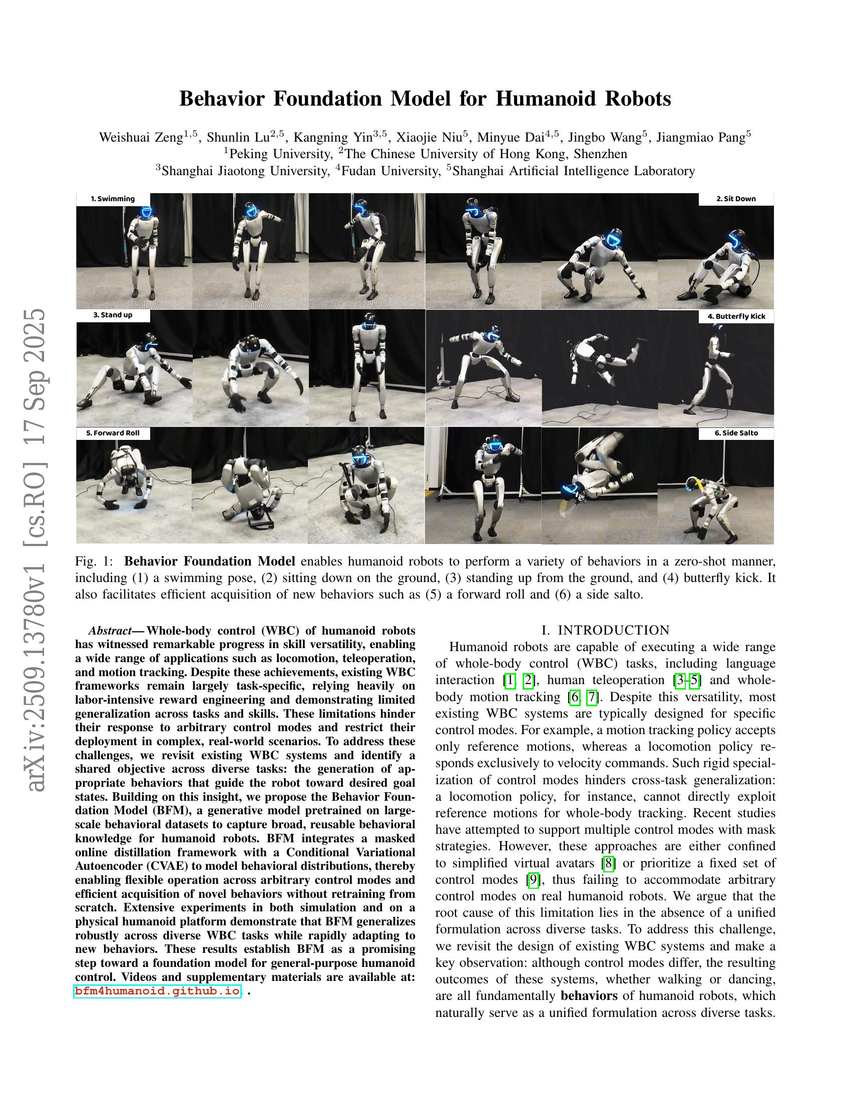 Behavior Foundation Model for Humanoid Robots - 智源社区论文