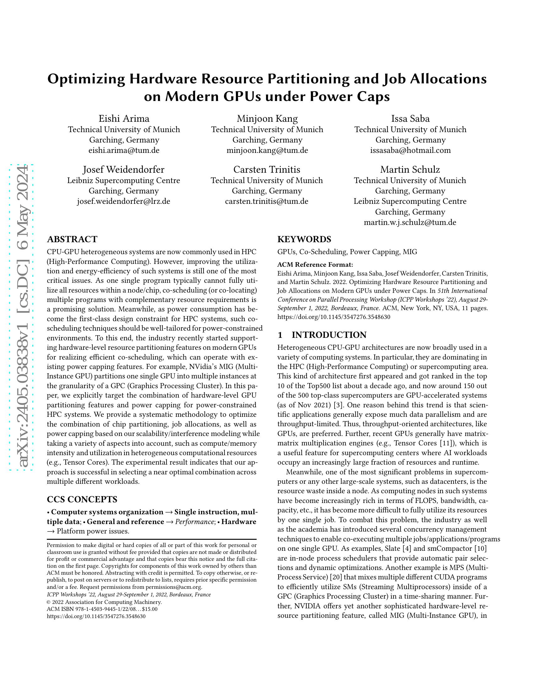 Optimizing Hardware Resource Partitioning and Job Allocations on Modern GPUs under Power Caps ...
