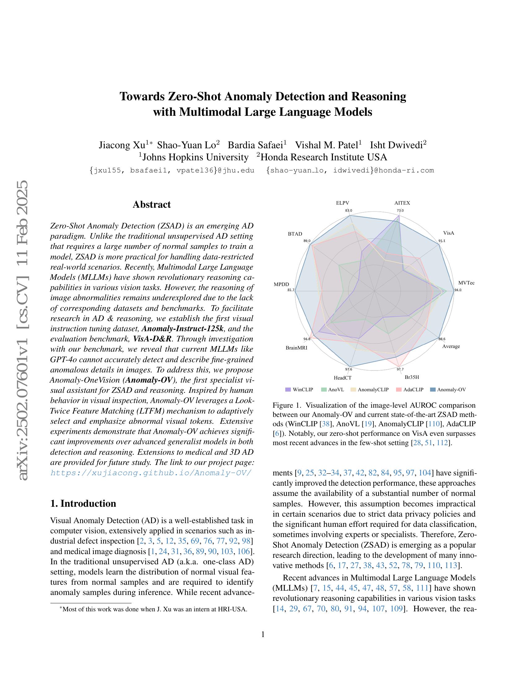Towards Zero-Shot Anomaly Detection and Reasoning with Multimodal Large Language Models - 智源社区论文