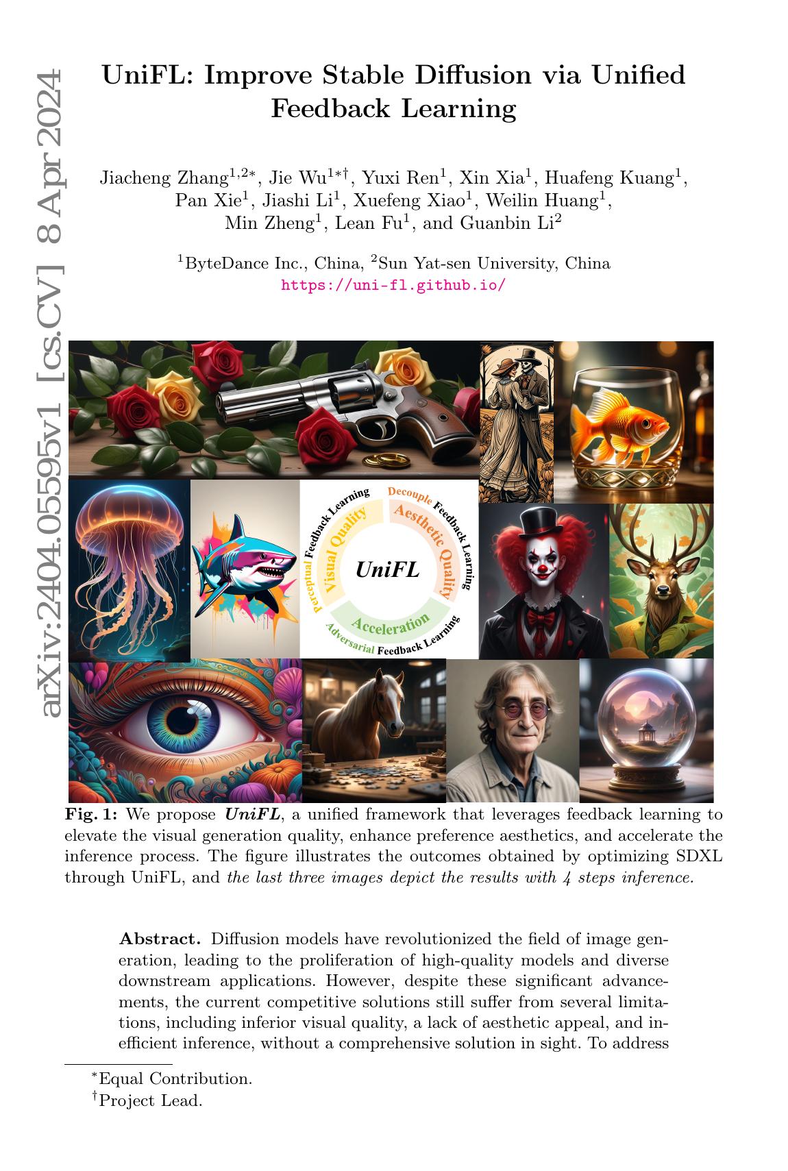 UniFL: Improve Stable Diffusion via Unified Feedback Learning - 智源社区论文