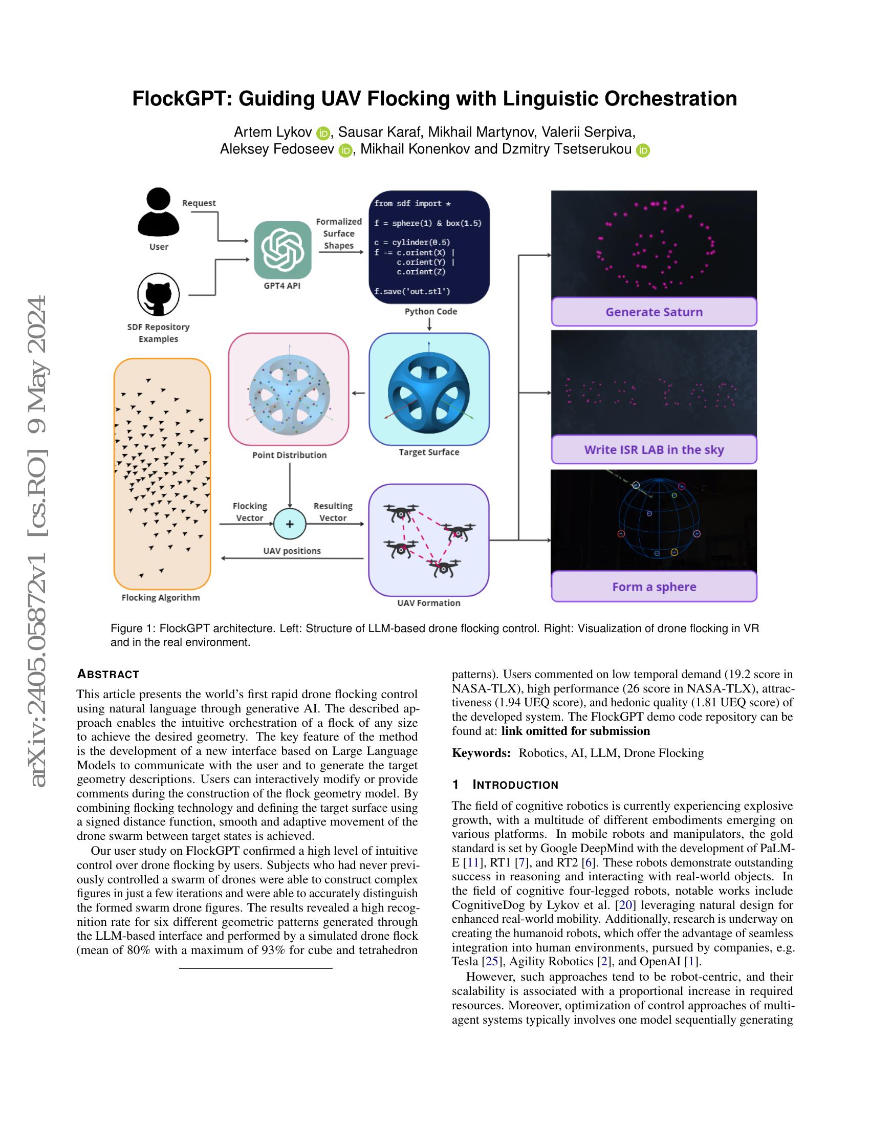 FlockGPT: Guiding UAV Flocking with Linguistic Orchestration - 智源社区论文