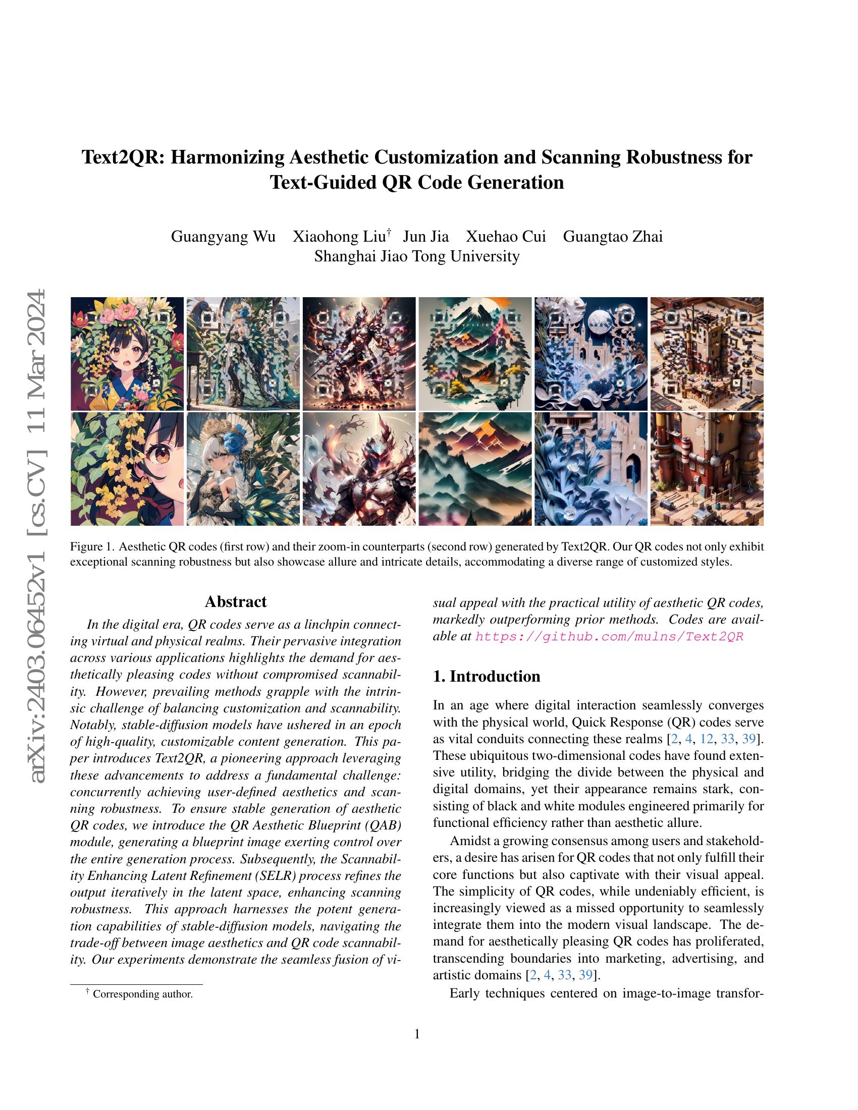 Text2QR: Harmonizing Aesthetic Customization and Scanning Robustness for Text-Guided QR Code ...