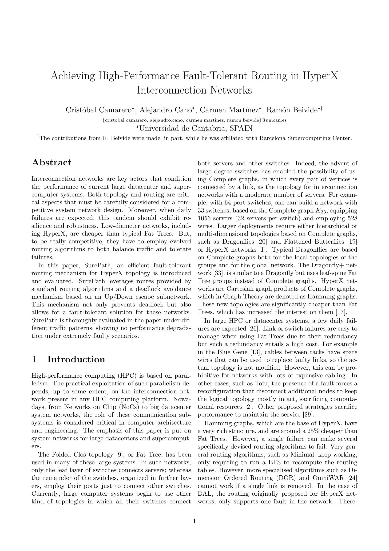 Achieving High-Performance Fault-Tolerant Routing in HyperX ...