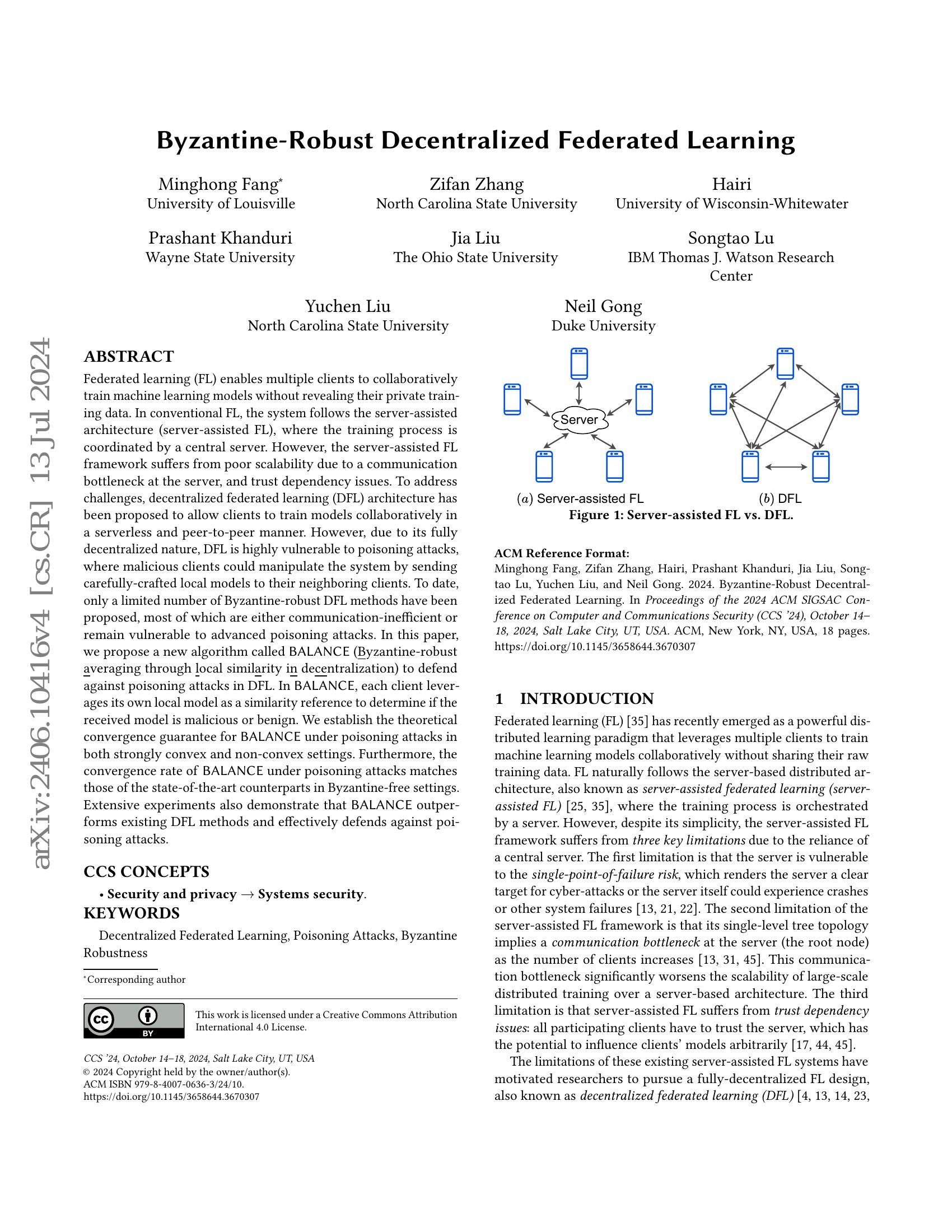 Byzantine-Robust Decentralized Federated Learning - 智源社区论文