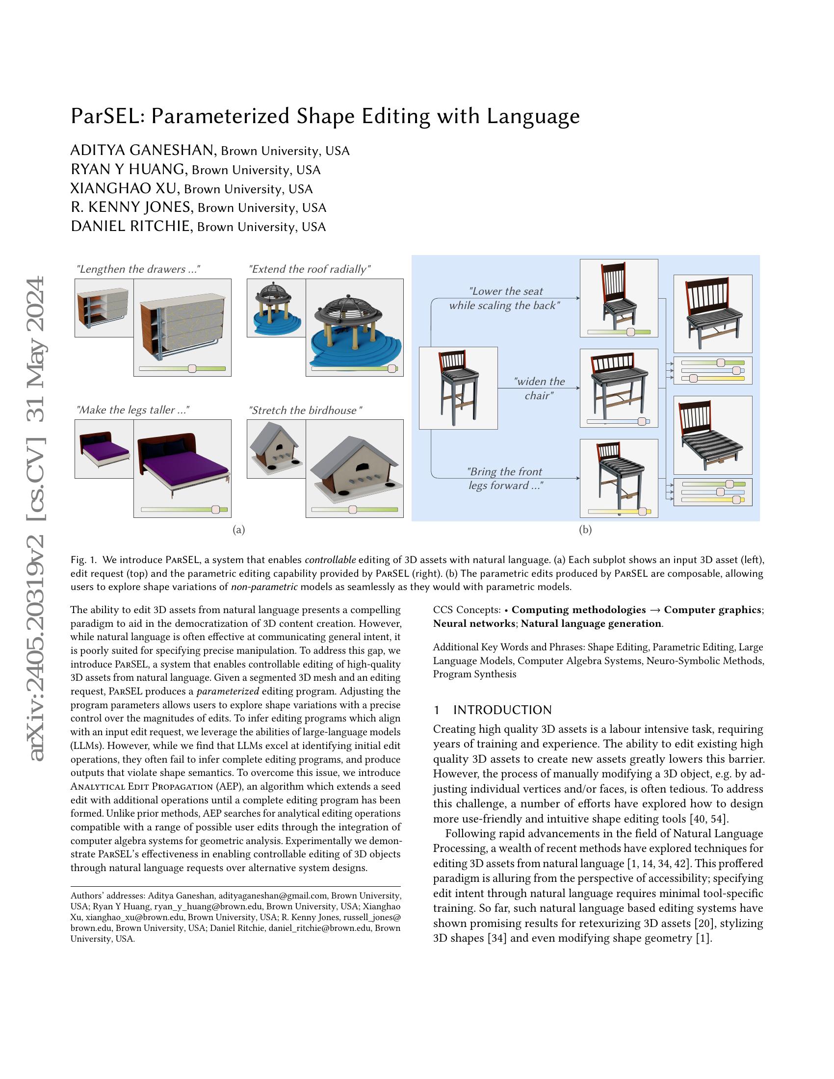 ParSEL: Parameterized Shape Editing with Language - 智源社区论文