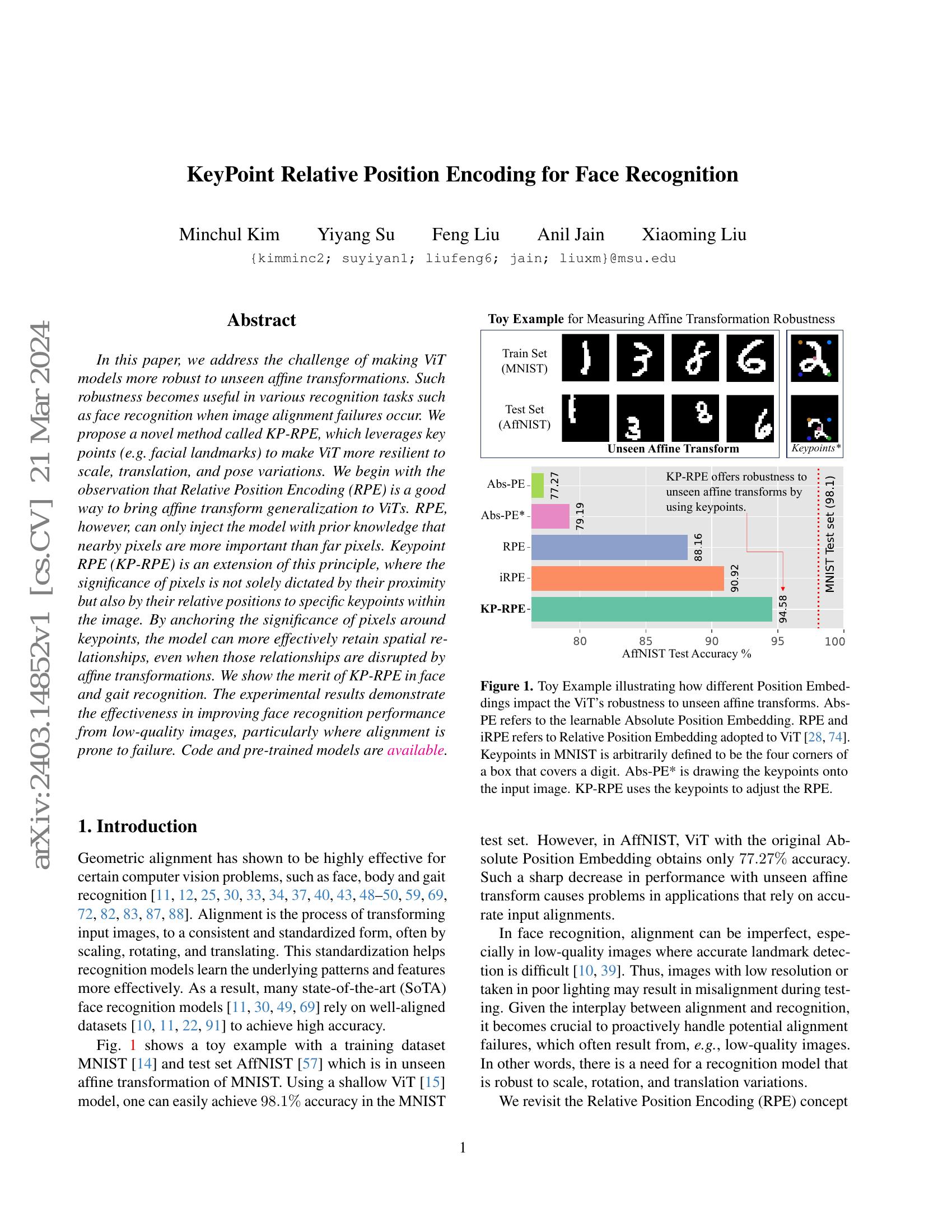KeyPoint Relative Position Encoding for Face Recognition - 智源社区论文
