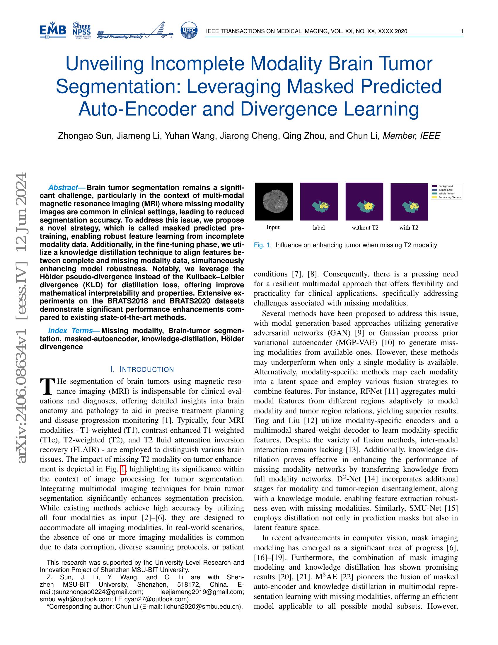 Unveiling Incomplete Modality Brain Tumor Segmentation: Leveraging Masked Predicted Auto-Encoder ...