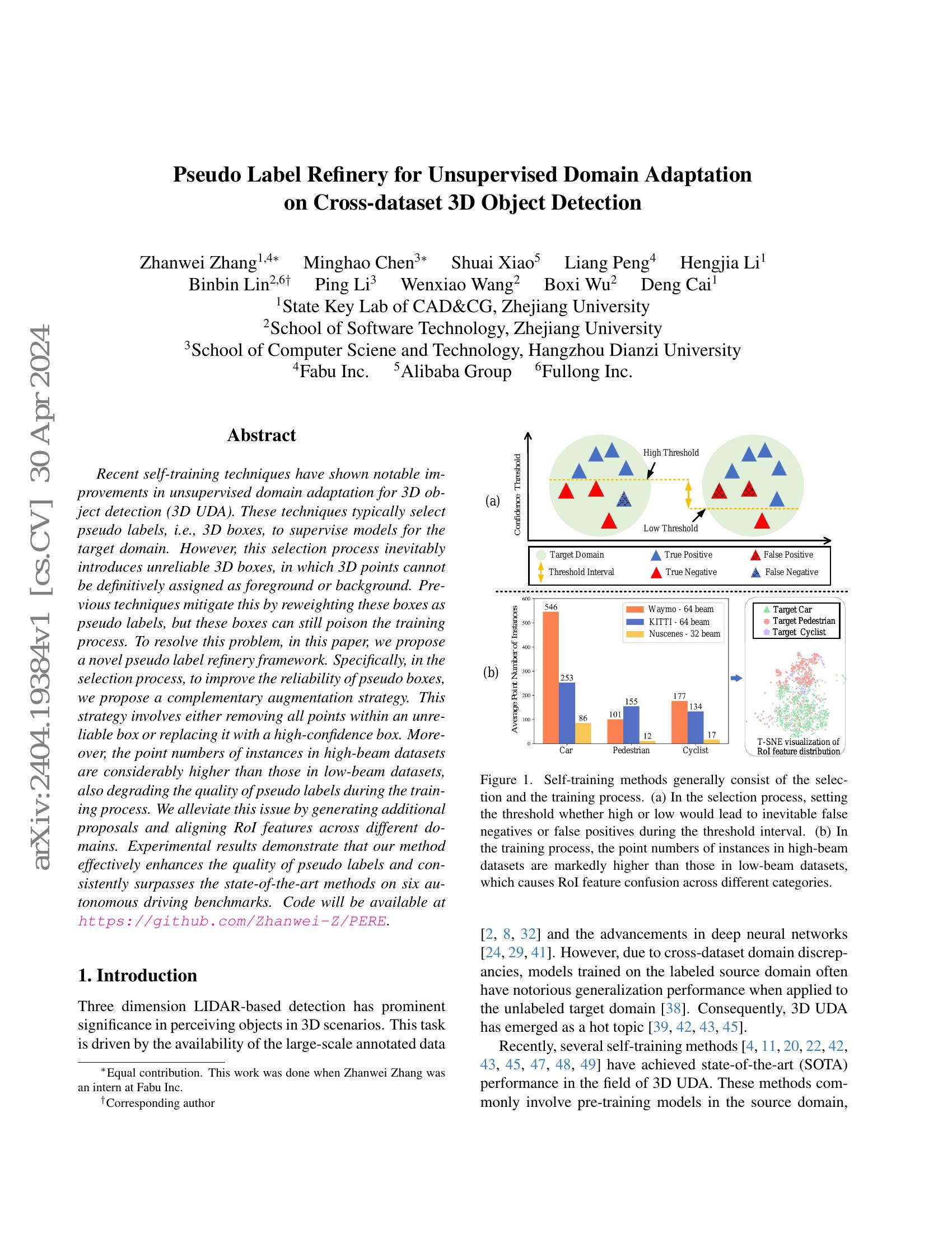 Pseudo Label Refinery for Unsupervised Domain Adaptation on Cross-dataset 3D Object Detection ...