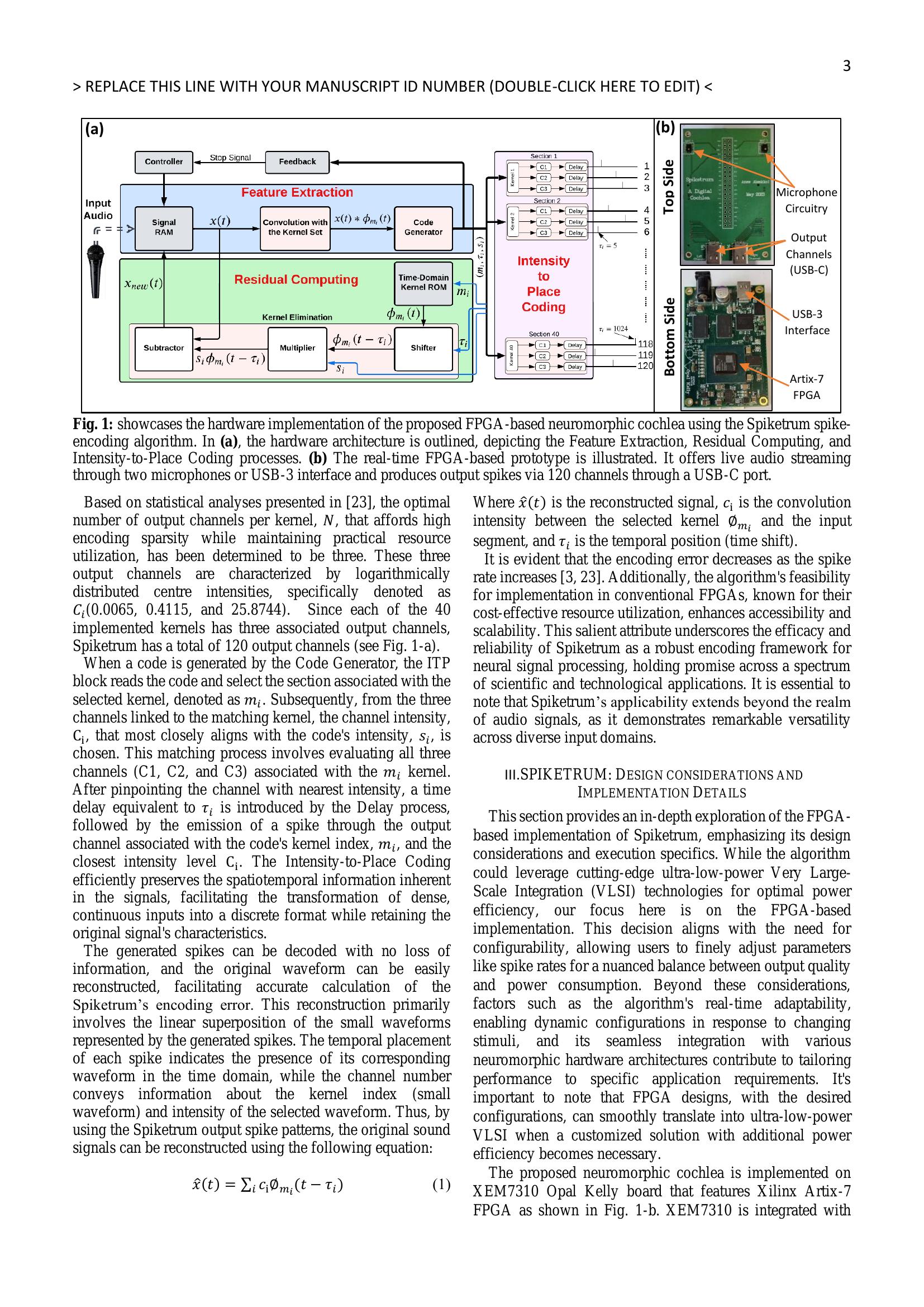 Spiketrum: An FPGA-based Implementation of a Neuromorphic Cochlea - 智源社区论文