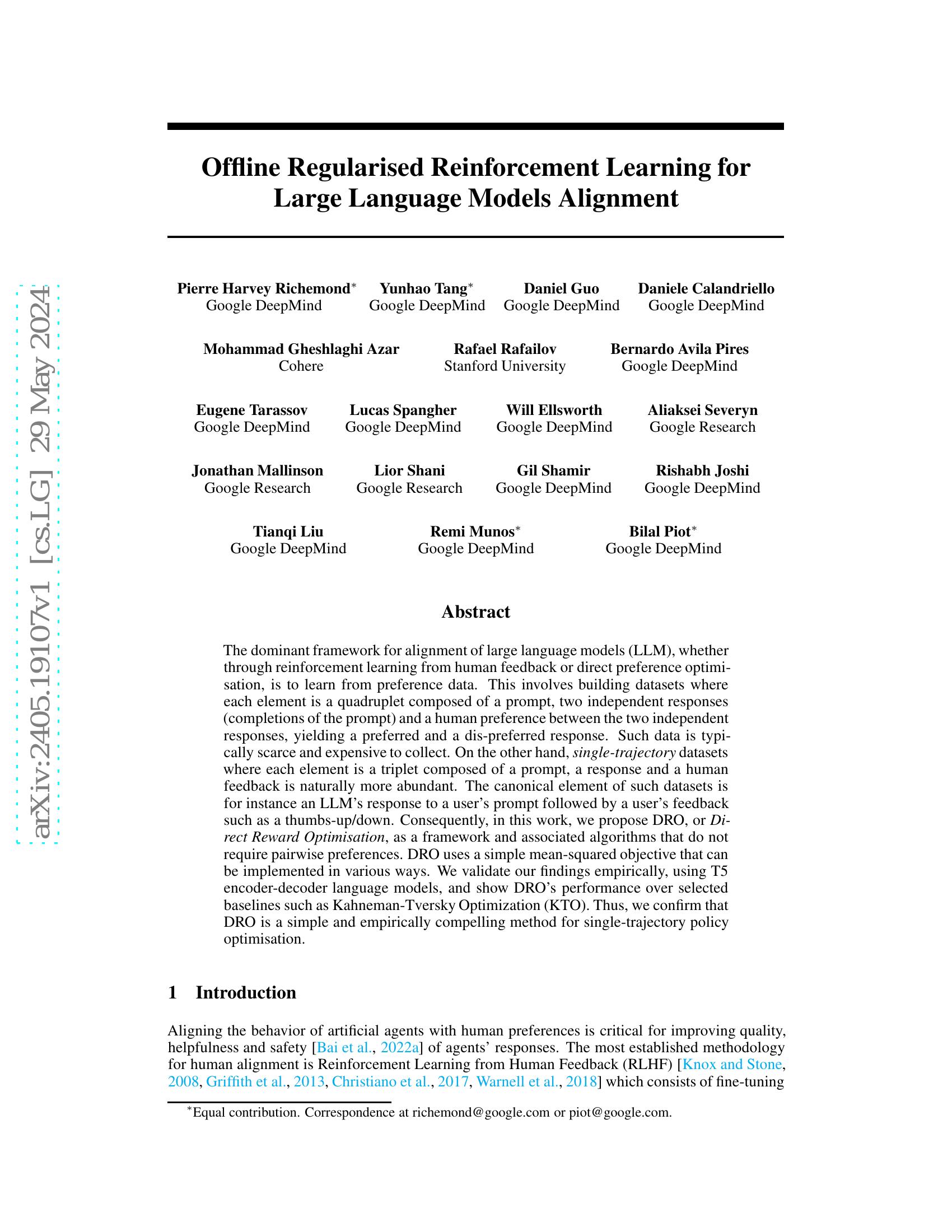 Offline Regularised Reinforcement Learning for Large Language Models ...
