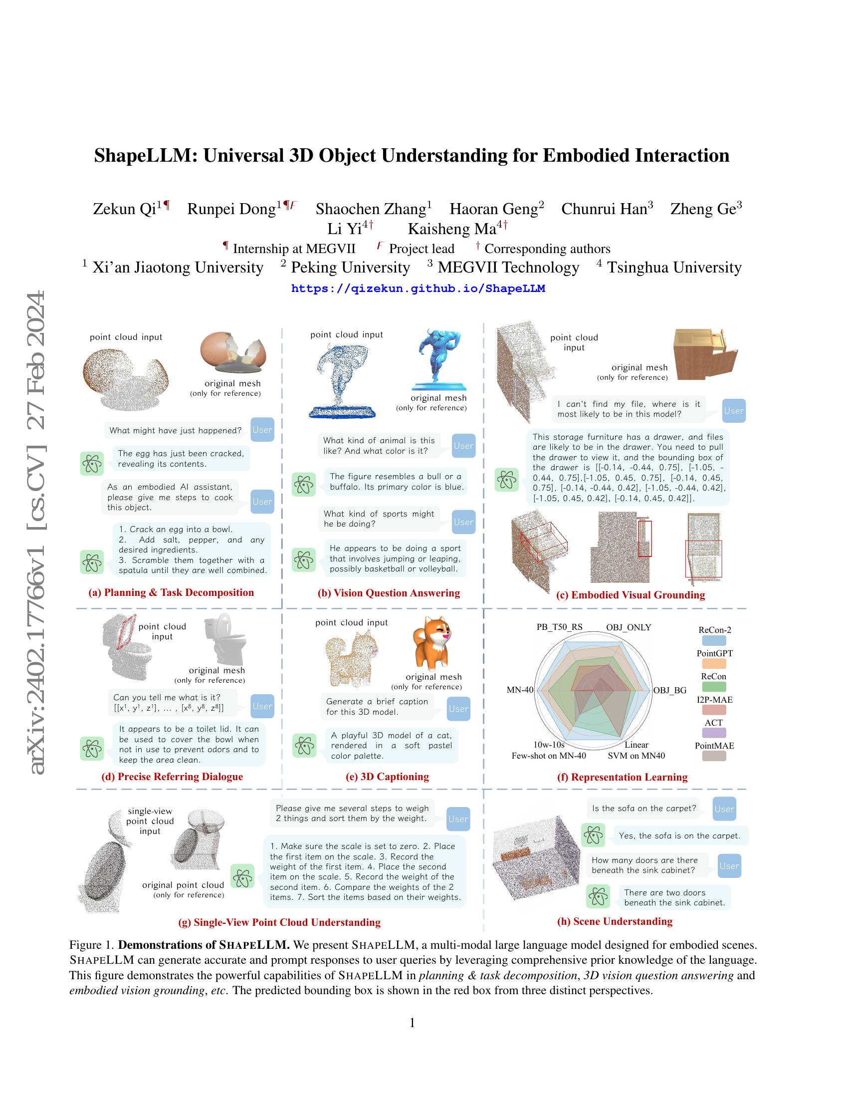ShapeLLM: Universal 3D Object Understanding for Embodied Interaction - 智源社区论文