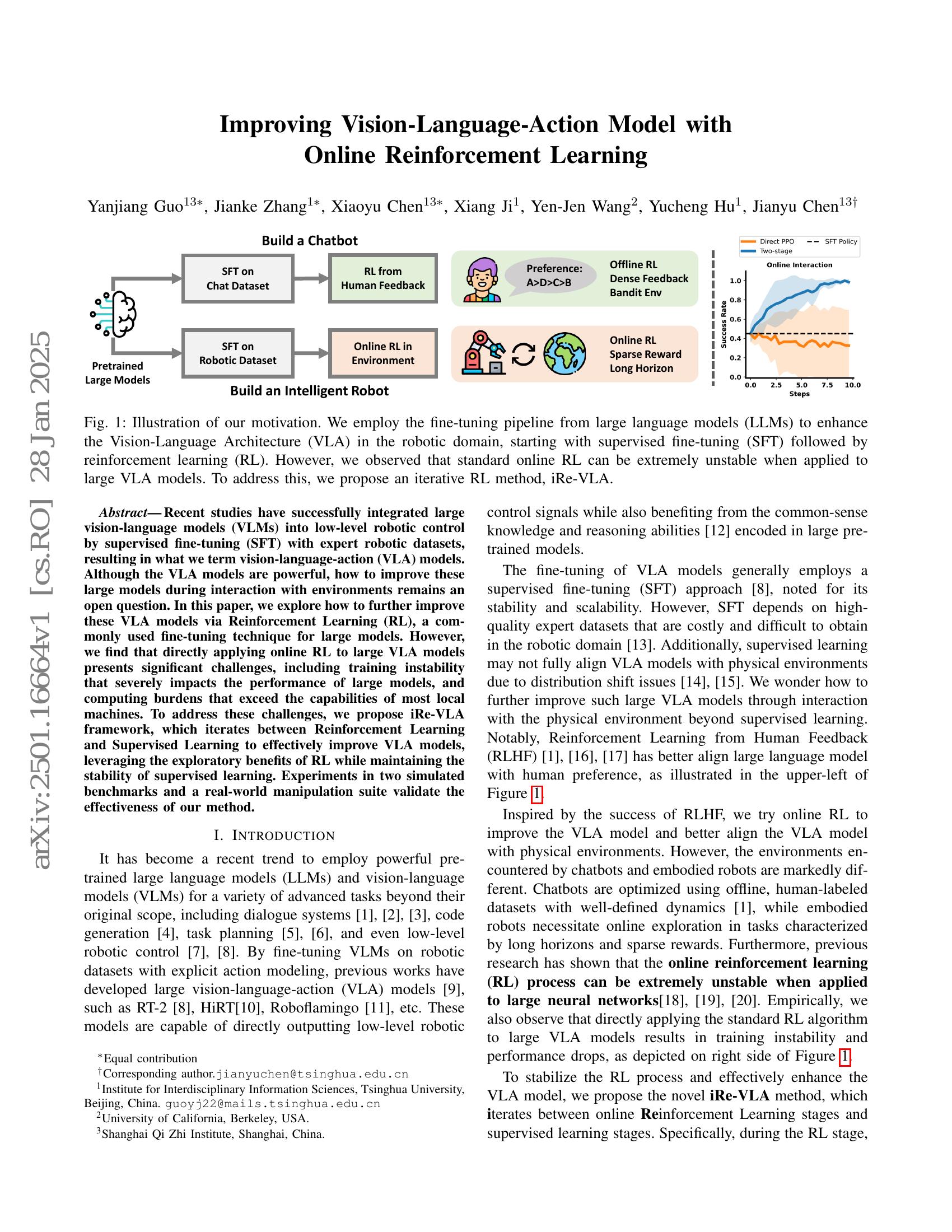 Improving Vision-Language-Action Model with Online Reinforcement ...