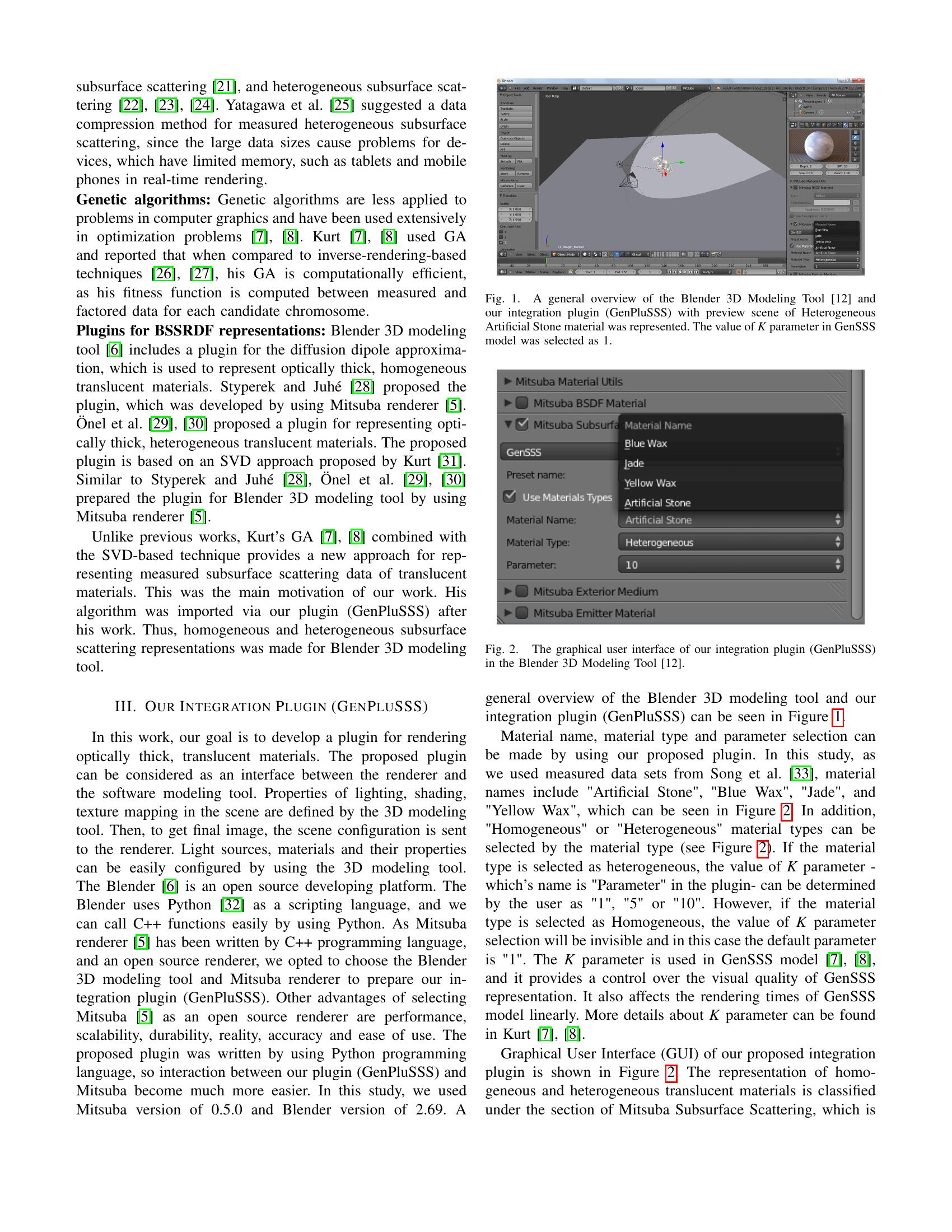 GenPluSSS: A Genetic Algorithm Based Plugin for Measured Subsurface Scattering Representation ...