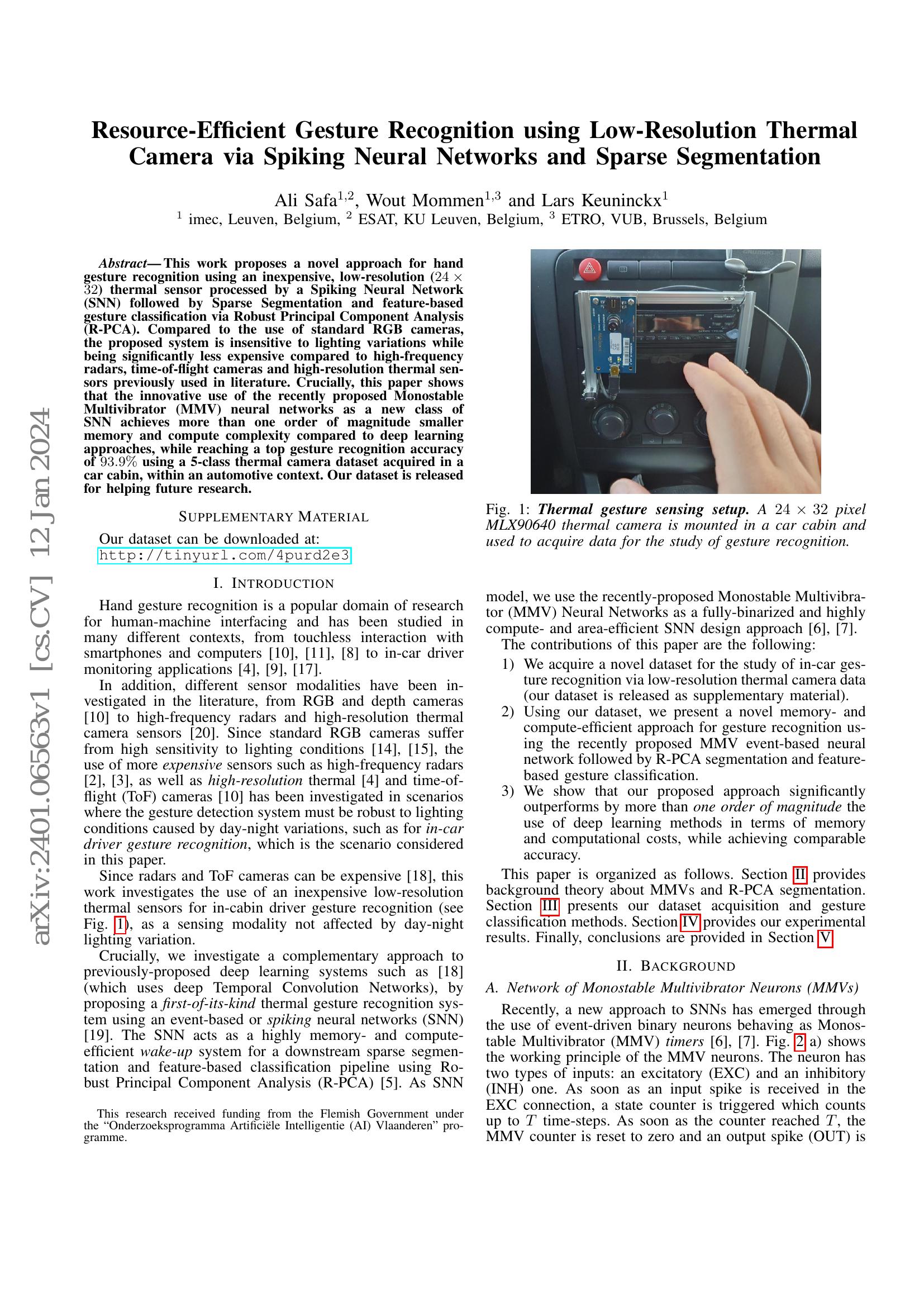 Resource-Efficient Gesture Recognition using Low-Resolution Thermal Camera via Spiking Neural ...