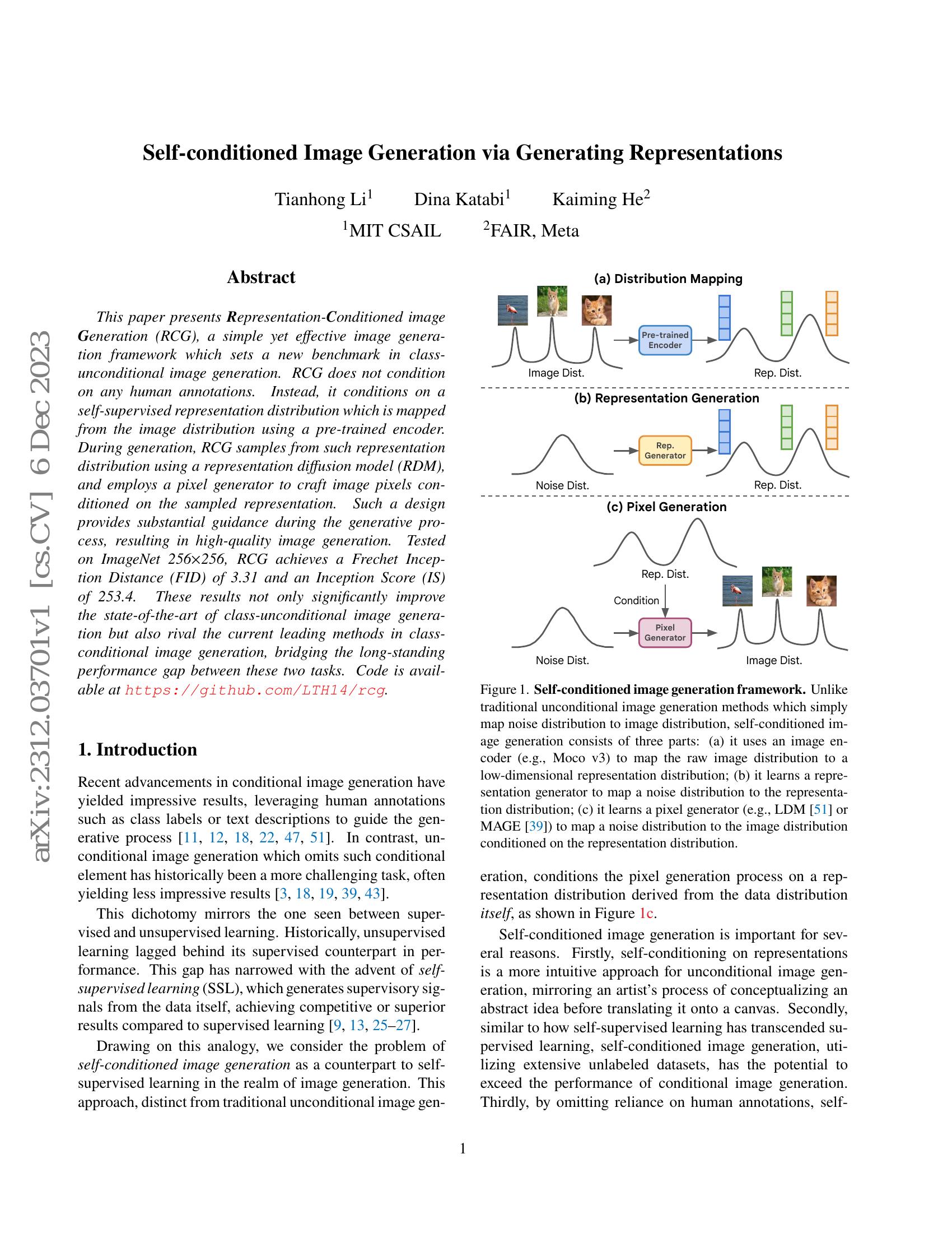 Self-conditioned Image Generation via Generating Representations - 智源社区论文