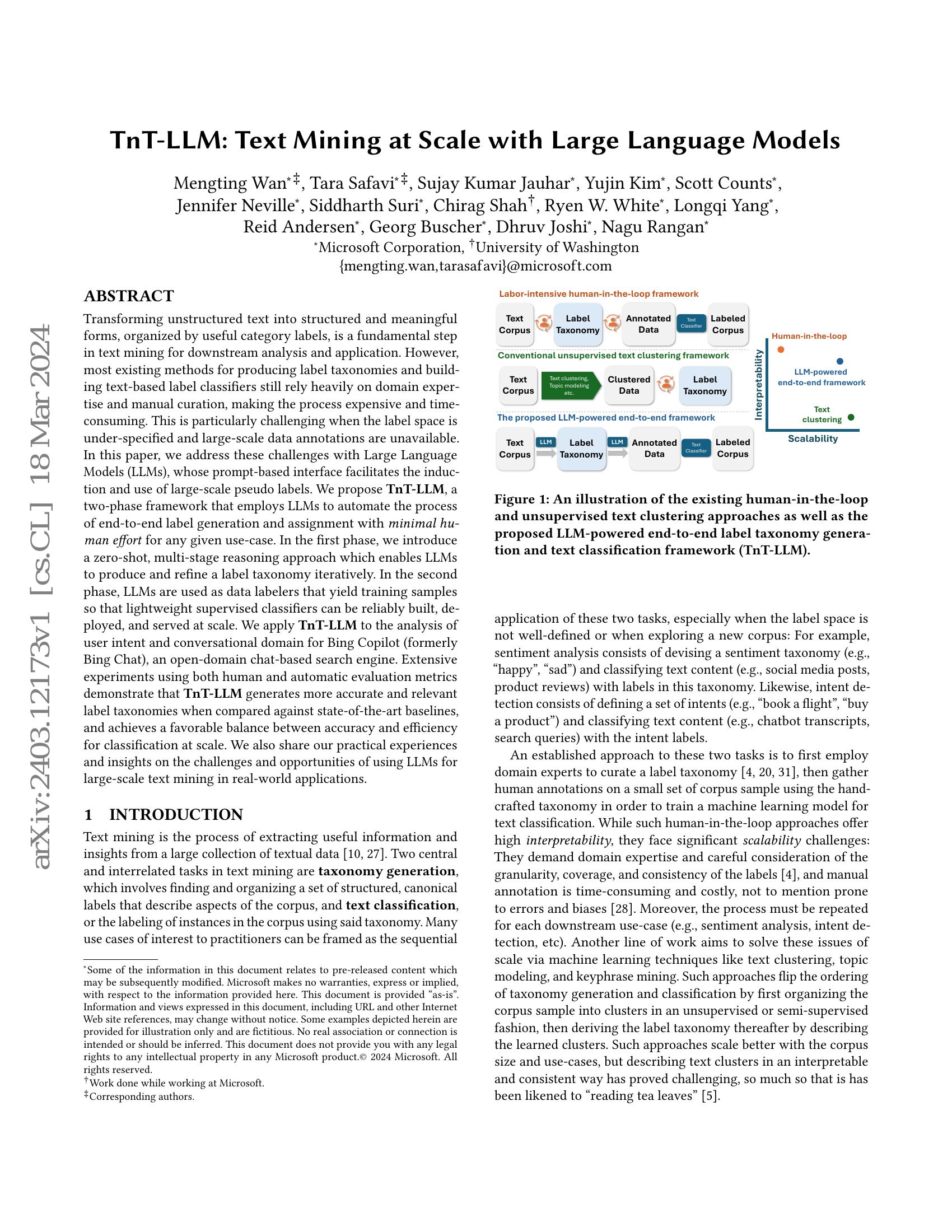 TnT-LLM: Text Mining at Scale with Large Language Models - 智源社区论文