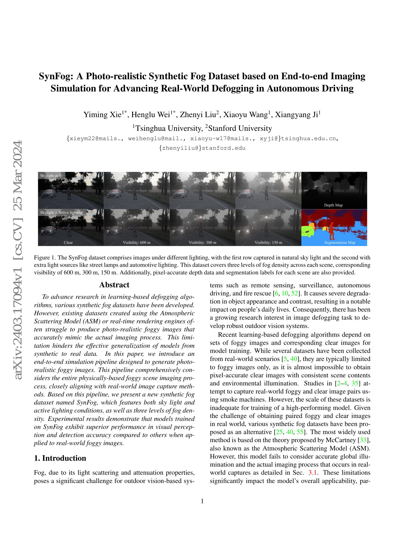 SynFog: A Photo-realistic Synthetic Fog Dataset based on End-to-end ...