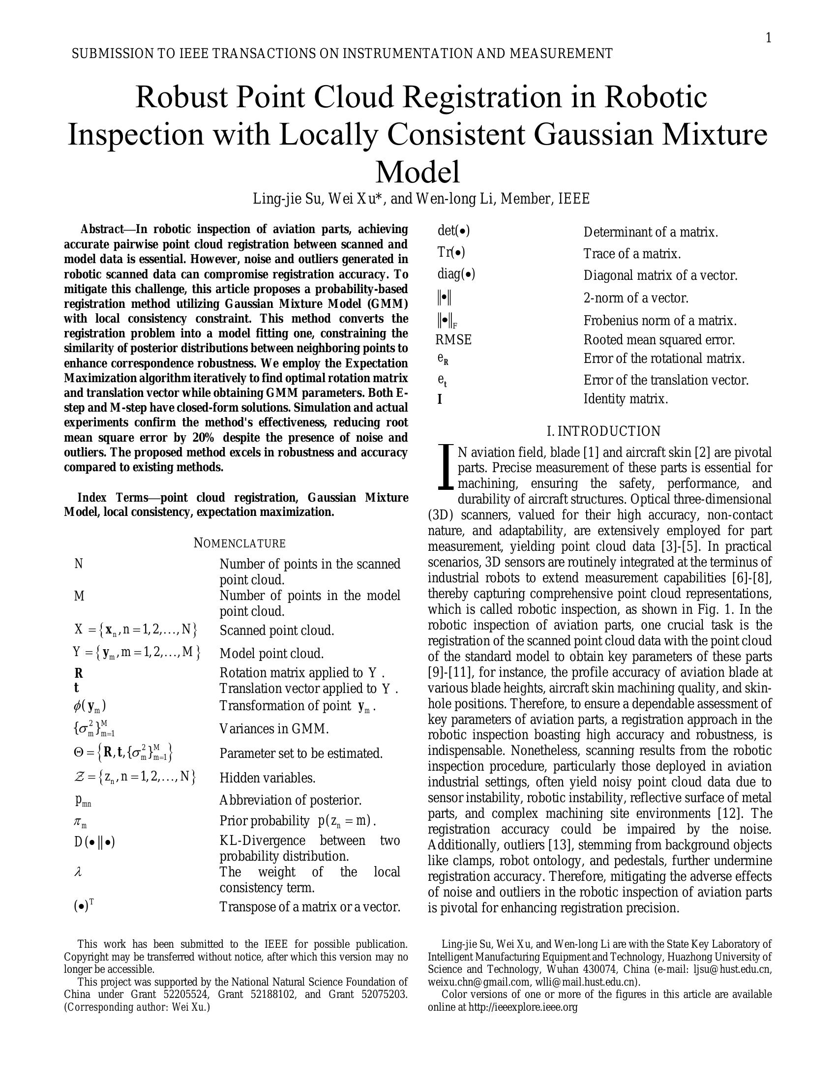 Robust Point Cloud Registration in Robotic Inspection with Locally Consistent Gaussian Mixture ...