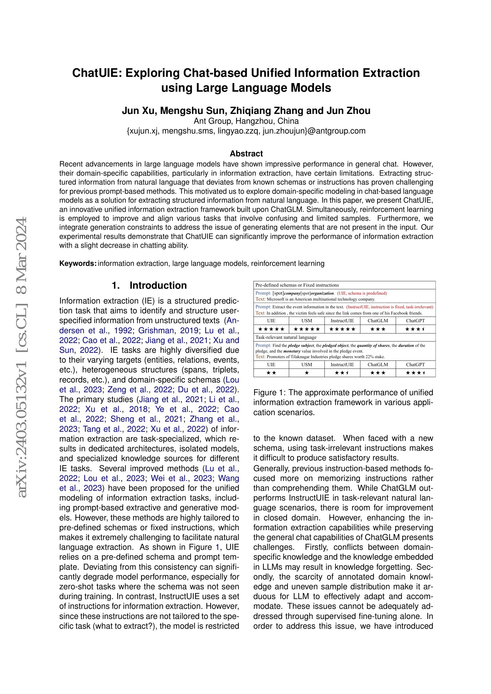 ChatUIE: Exploring Chat-based Unified Information Extraction using ...