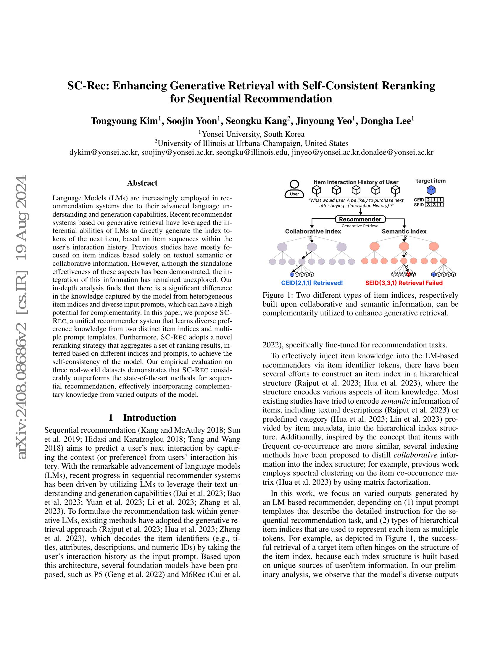 SC-Rec: Enhancing Generative Retrieval with Self-Consistent Reranking ...