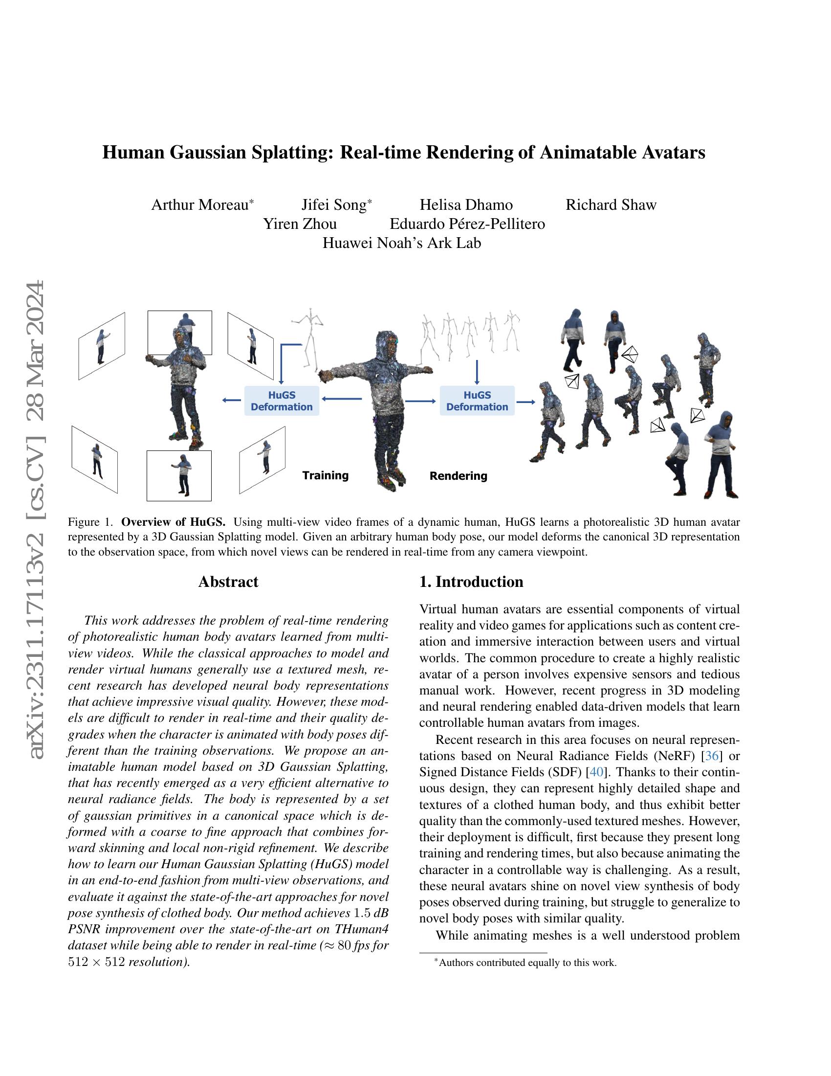 Human Gaussian Splatting: Real-time Rendering of Animatable Avatars - 智 ...