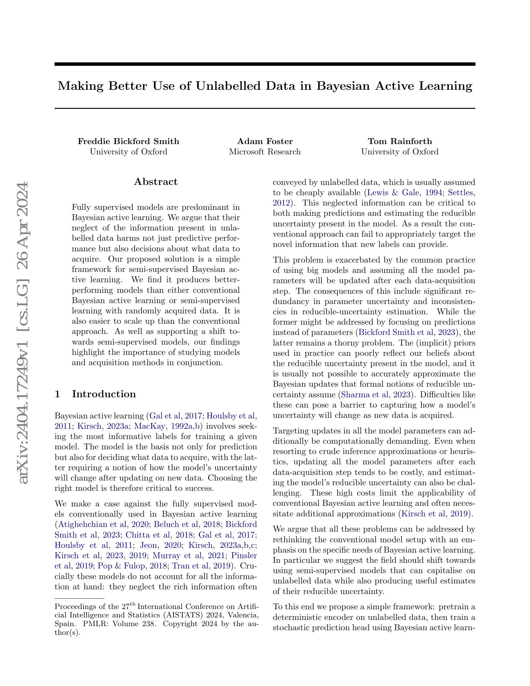 Making Better Use of Unlabelled Data in Bayesian Active Learning - 智源社区论文