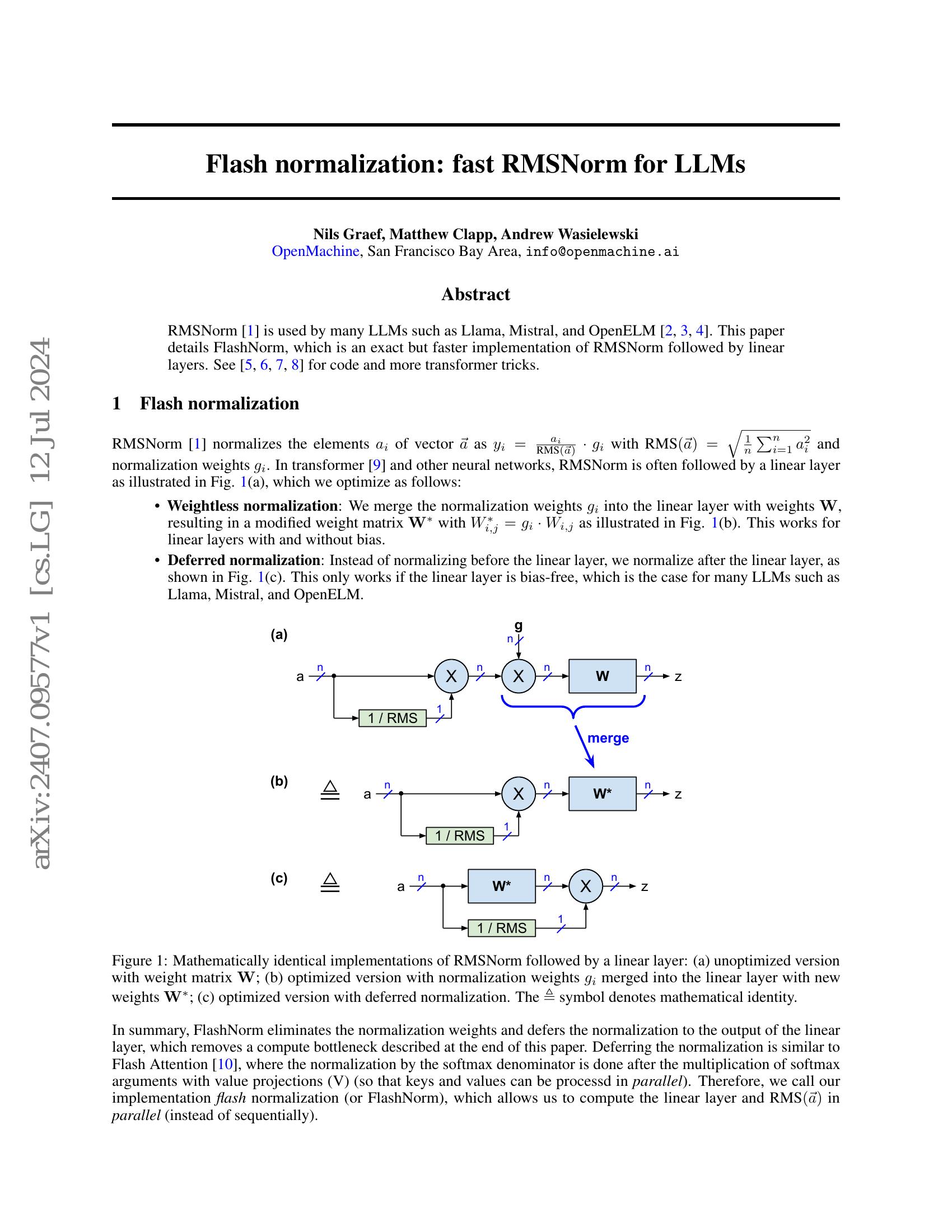 Flash normalization: fast RMSNorm for LLMs - 智源社区论文