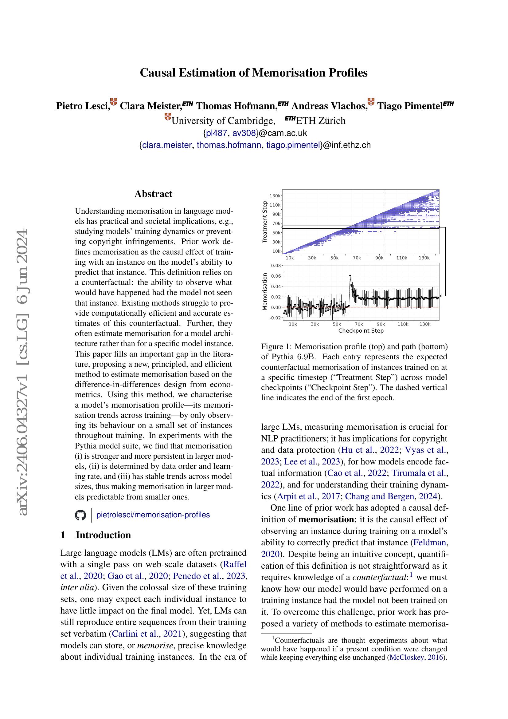 Causal Estimation of Memorisation Profiles - 智源社区论文