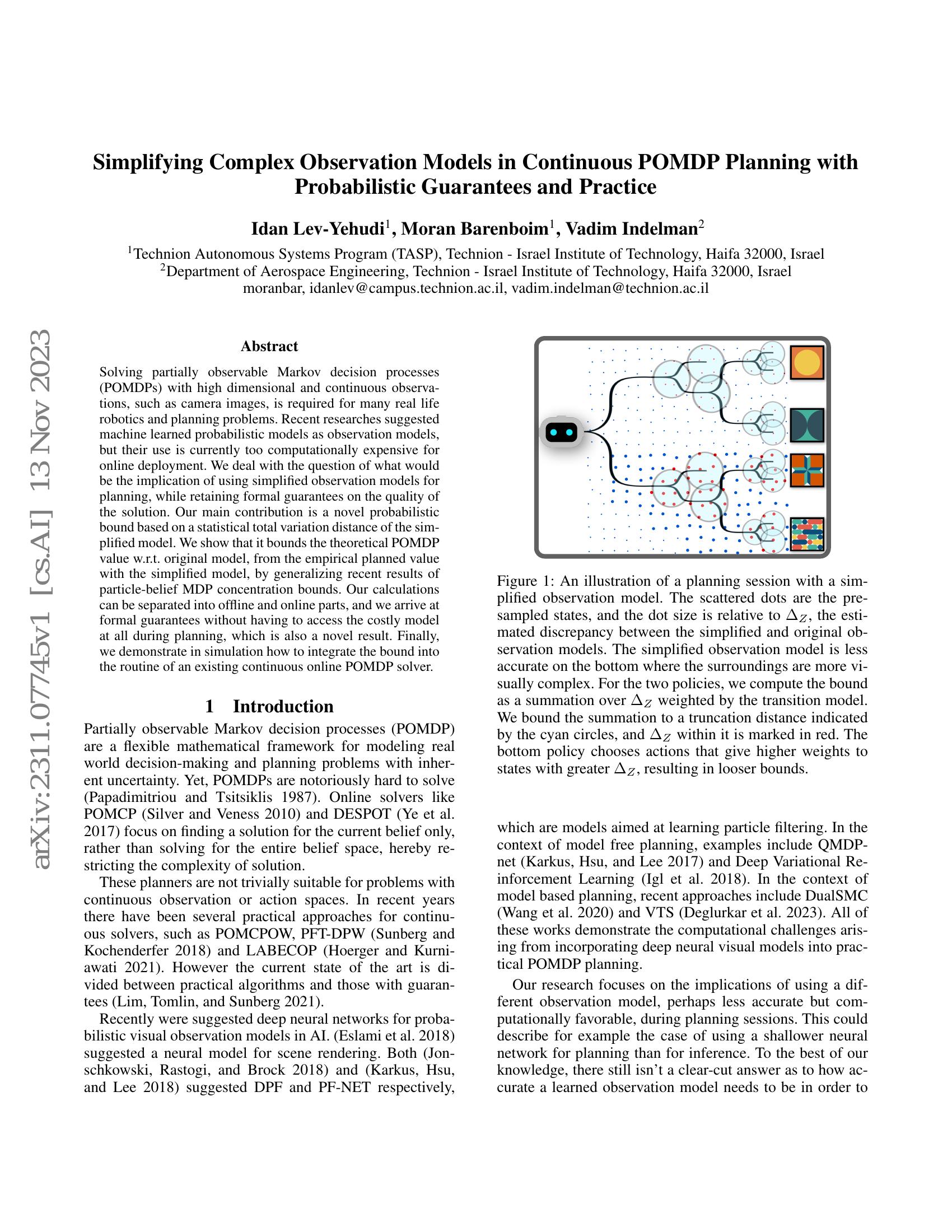 Simplifying Complex Observation Models in Continuous POMDP Planning ...