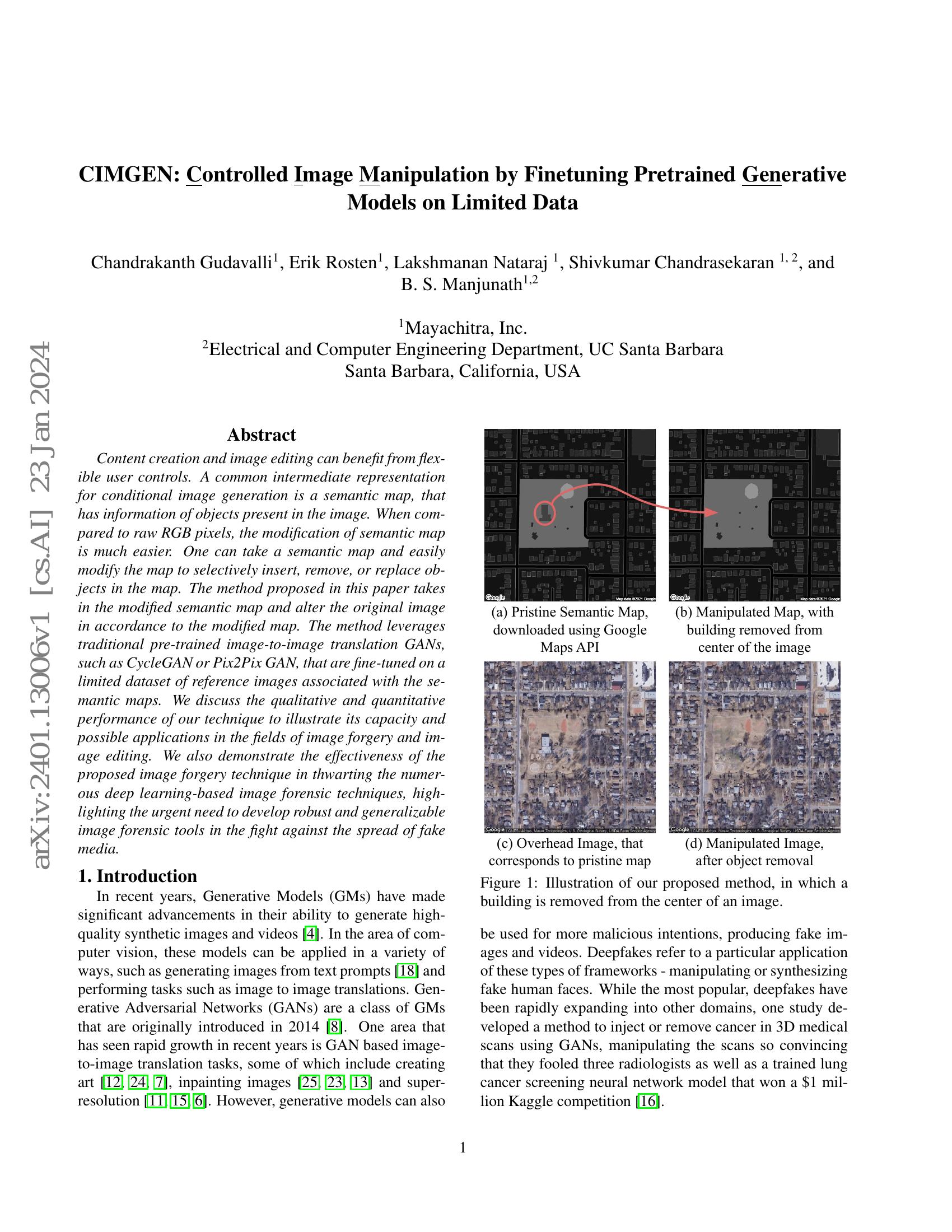 CIMGEN: Controlled Image Manipulation by Finetuning Pretrained ...
