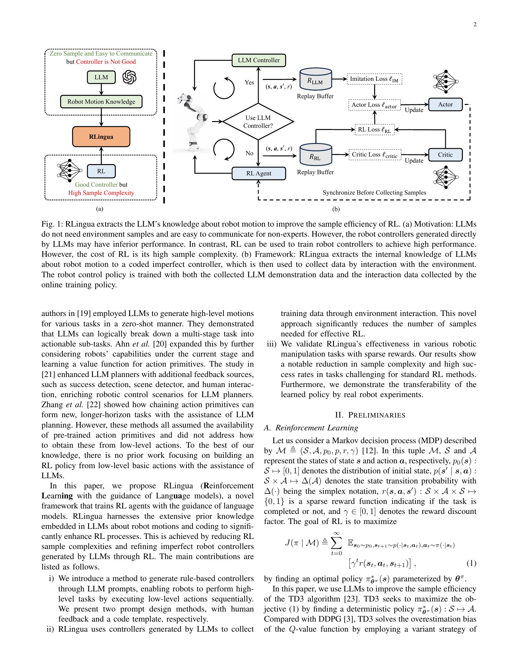 RLingua: Improving Reinforcement Learning Sample Efficiency in Robotic Manipulations With Large ...