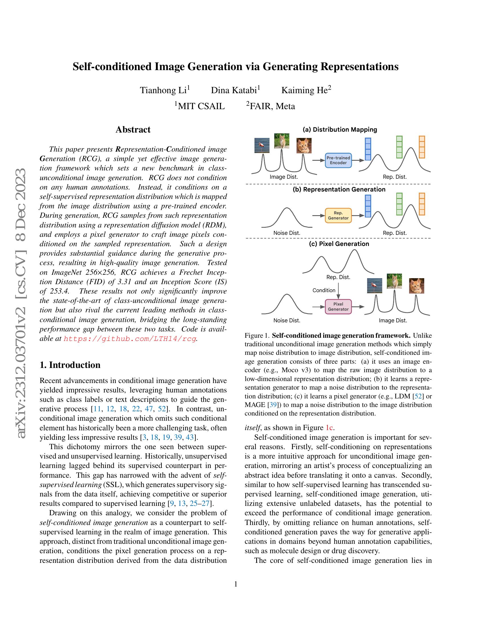 Self-conditioned Image Generation via Generating Representations - 智源社区论文