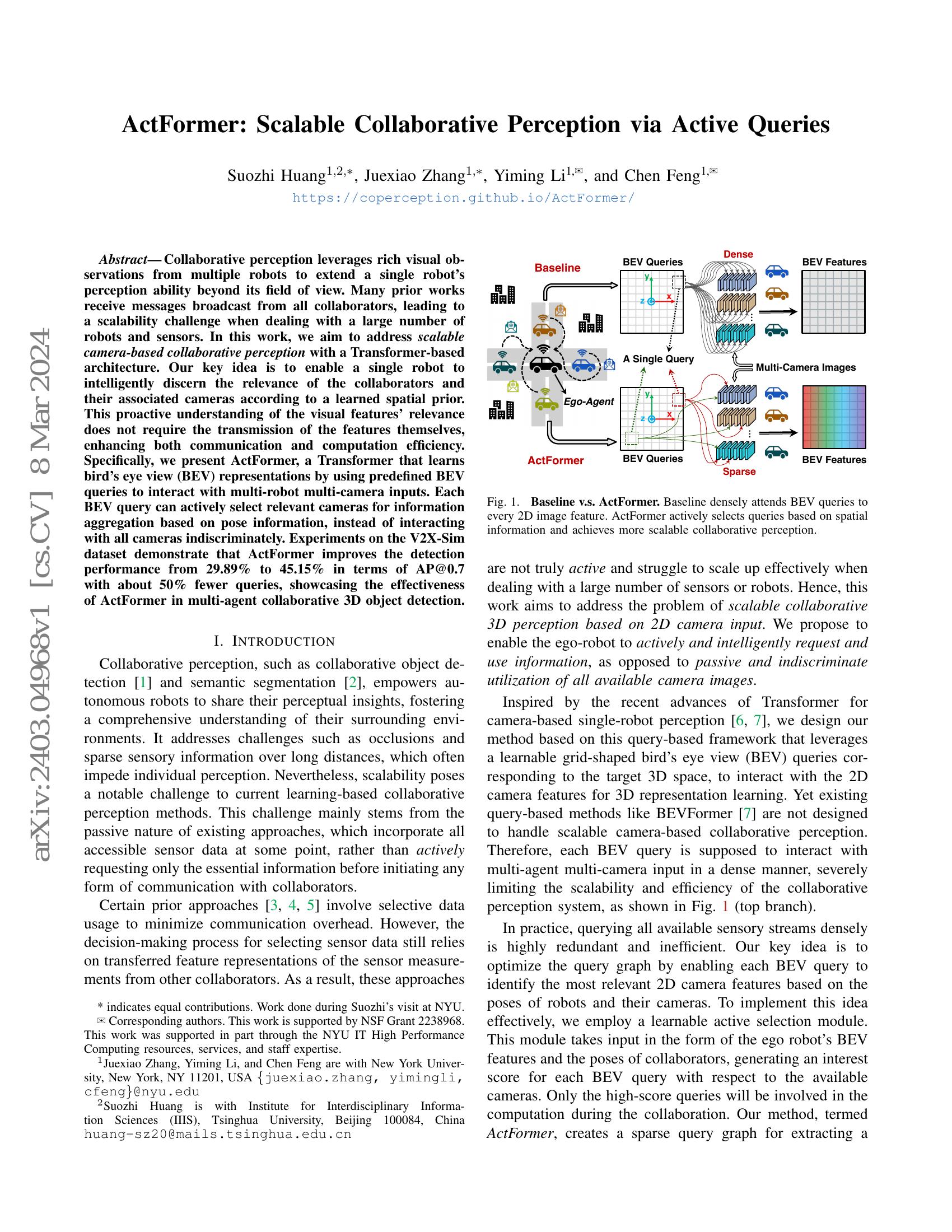 ActFormer: Scalable Collaborative Perception via Active Queries - 智源社区论文