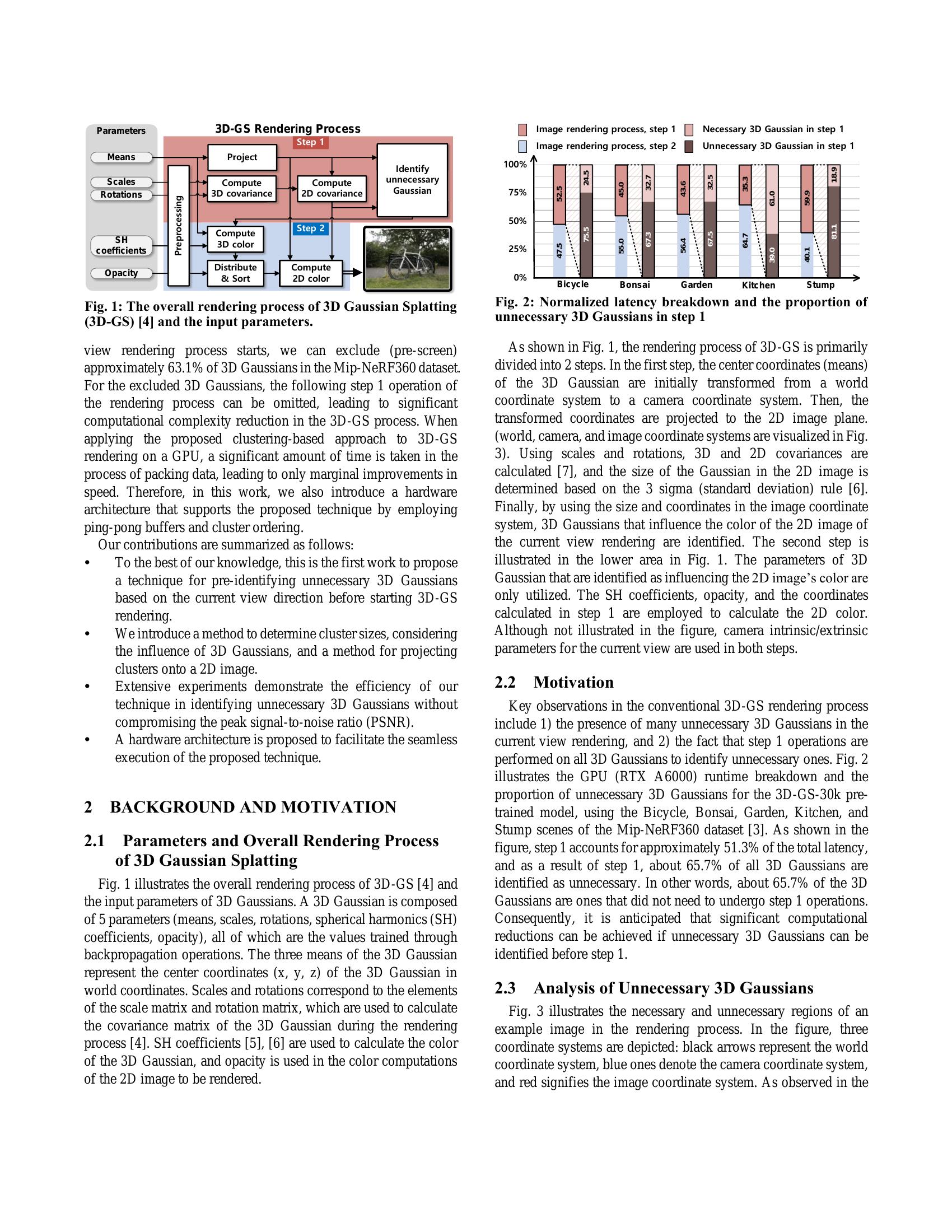 Identifying Unnecessary 3D Gaussians using Clustering for Fast Rendering of 3D Gaussian ...