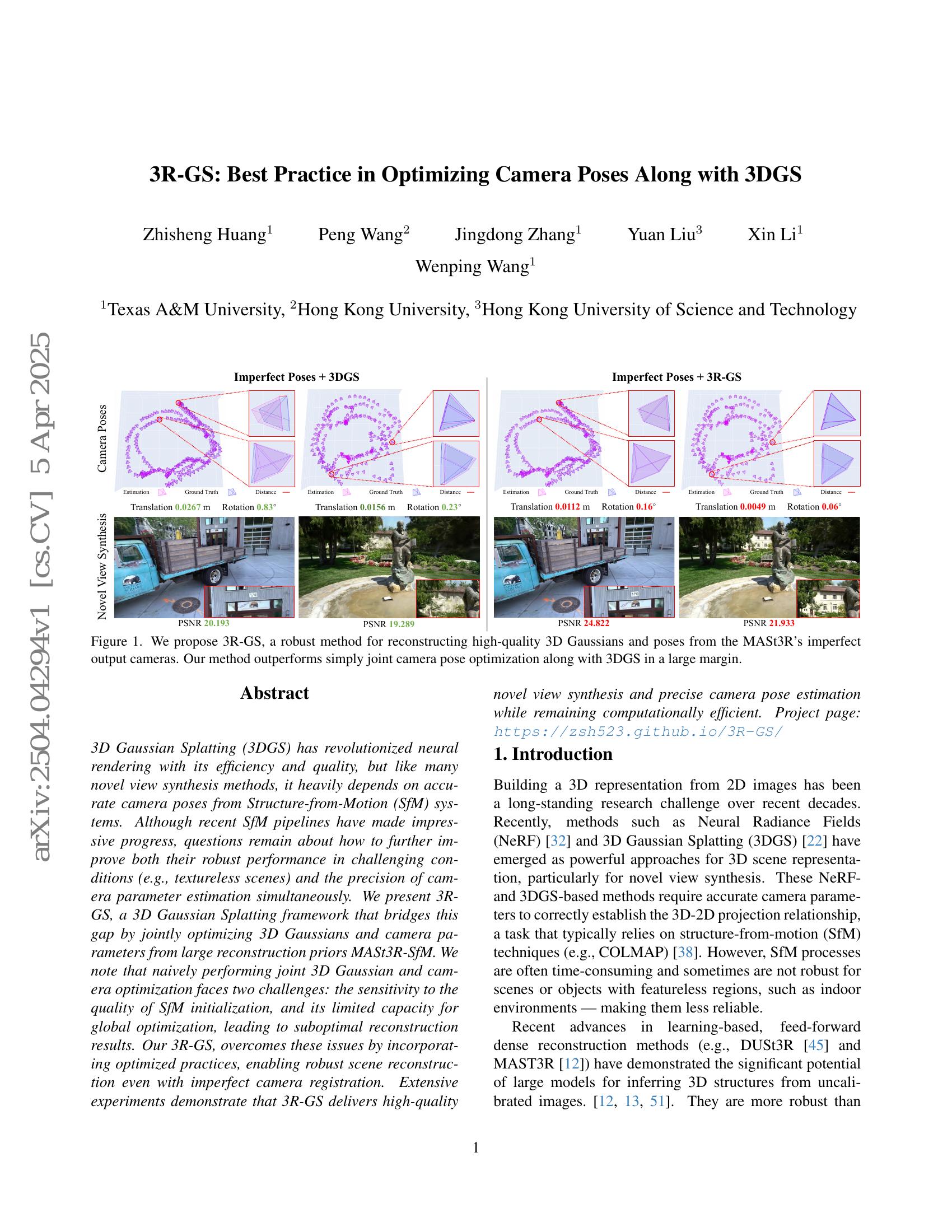 3R-GS: Best Practice in Optimizing Camera Poses Along with 3DGS - 智源社区论文