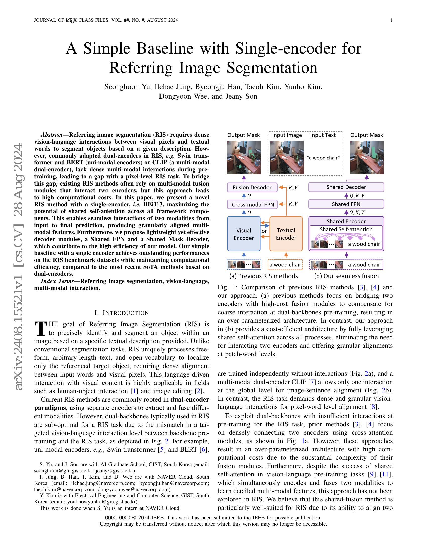A Simple Baseline with Single-encoder for Referring Image Segmentation ...