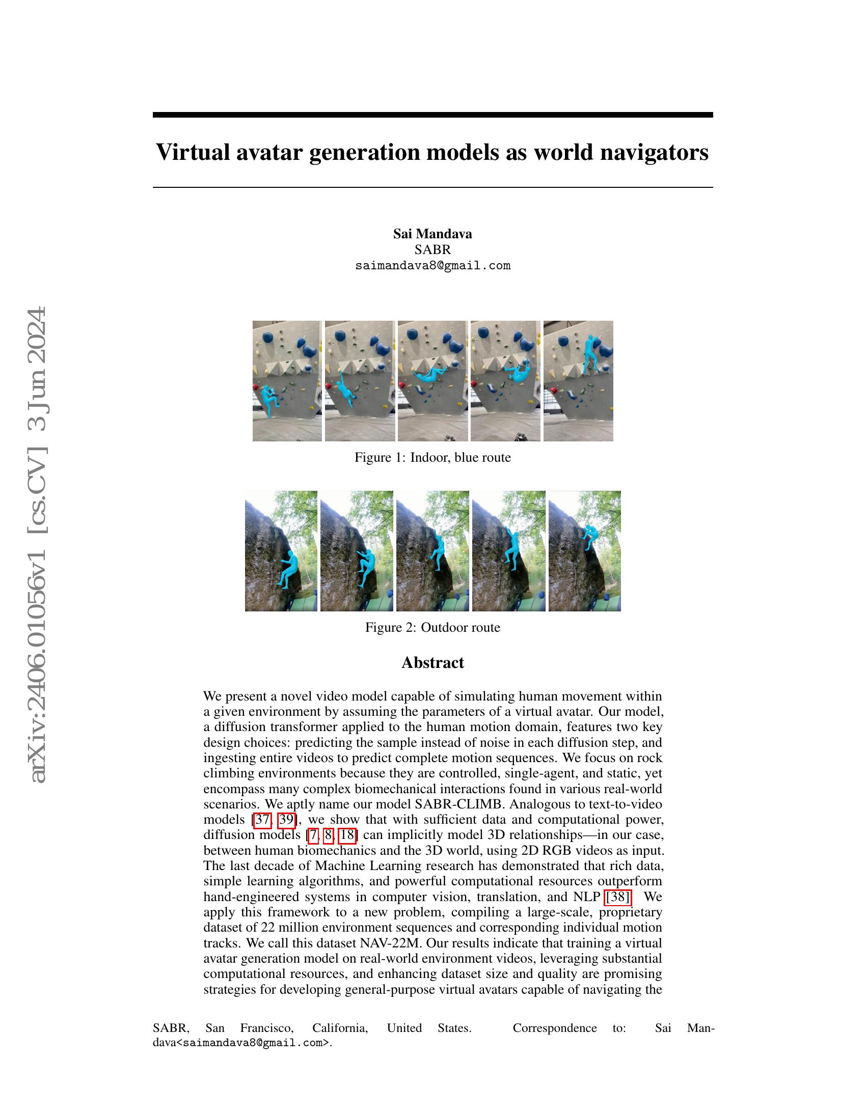 Virtual avatar generation models as world navigators - 智源社区论文