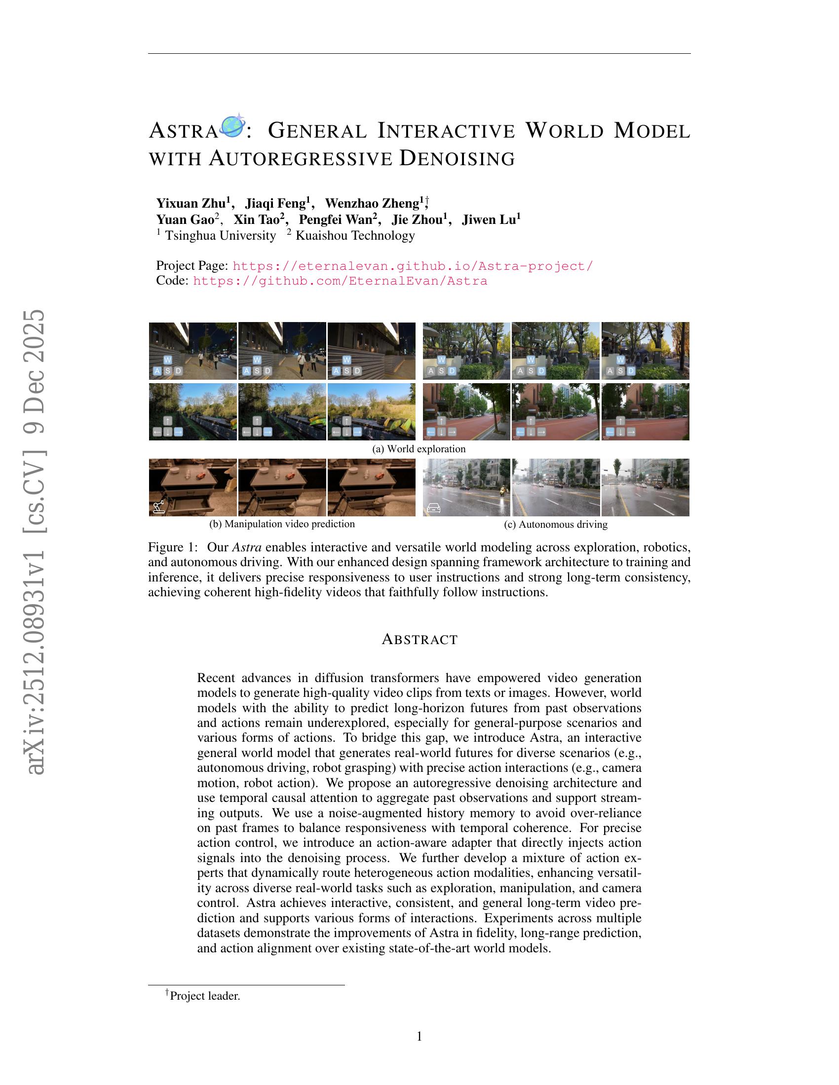 Astra: General Interactive World Model with Autoregressive Denoising ...