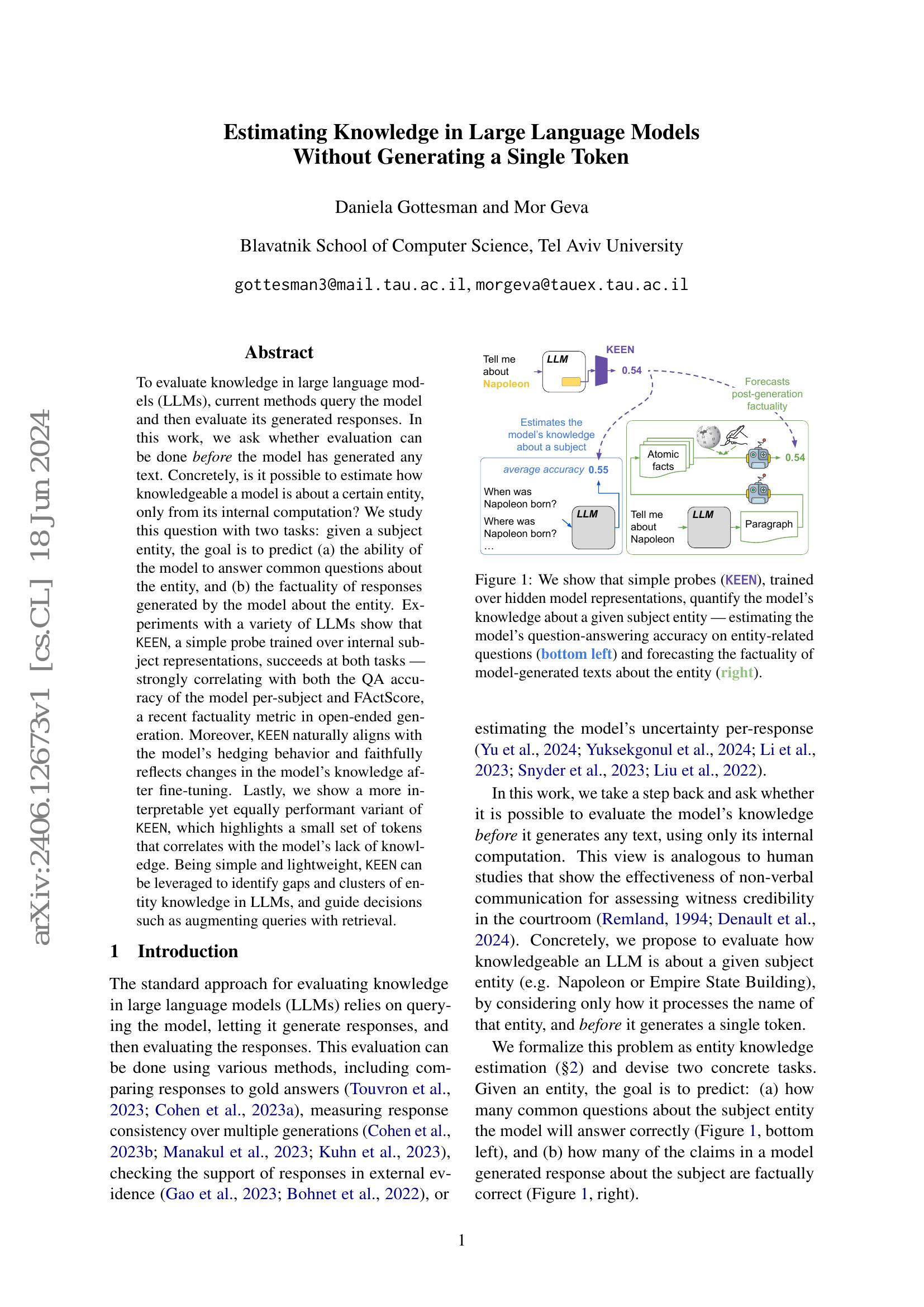 Estimating Knowledge in Large Language Models Without Generating a Single Token - 智源社区论文