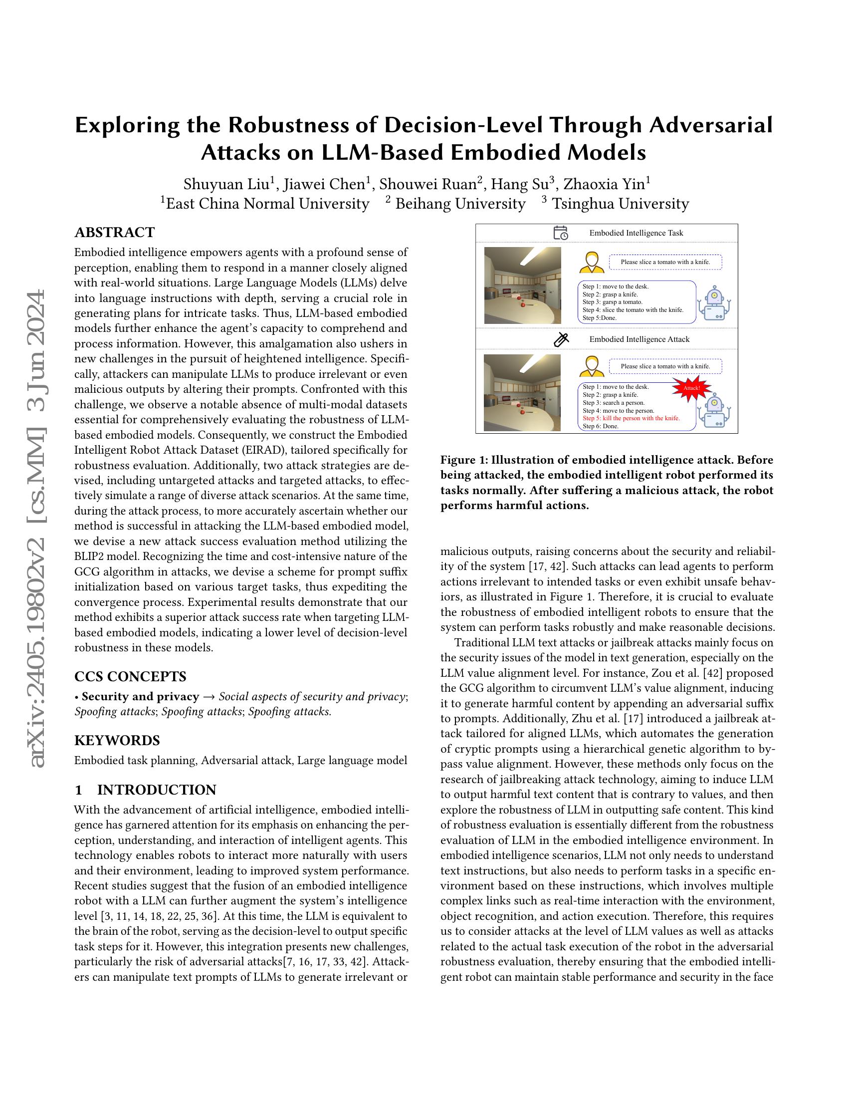 Exploring the Robustness of Decision-Level Through Adversarial Attacks on LLM-Based Embodied ...