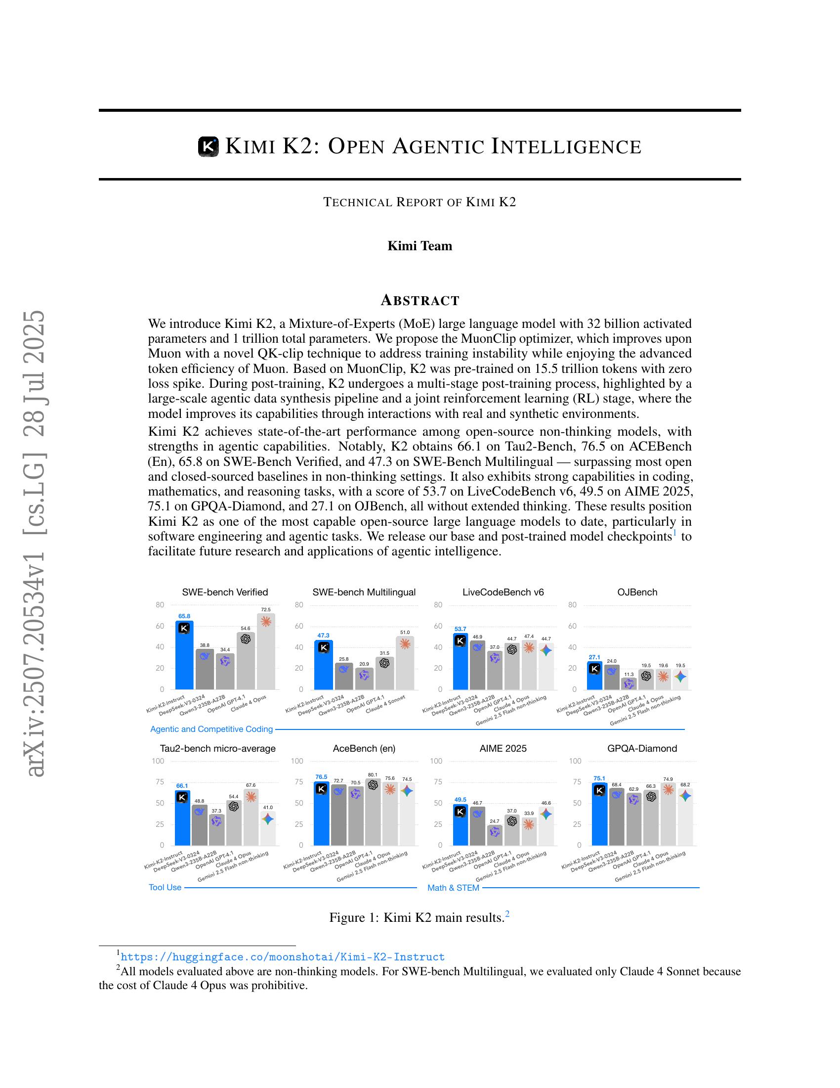 Kimi K2: Open Agentic Intelligence - 智源社区论文