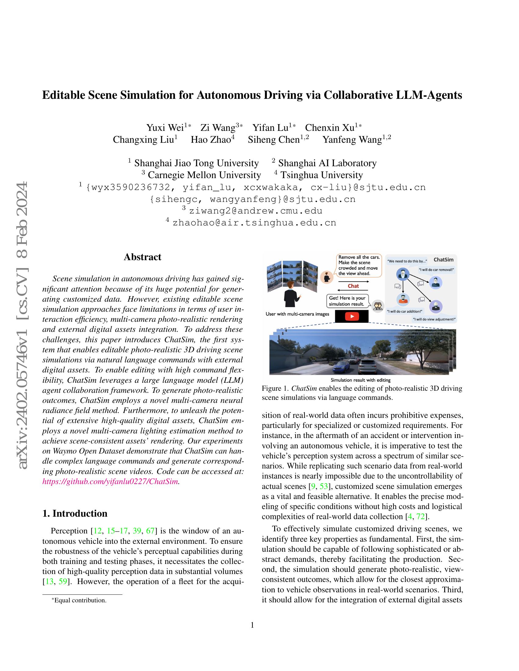Editable Scene Simulation for Autonomous Driving via Collaborative LLM ...