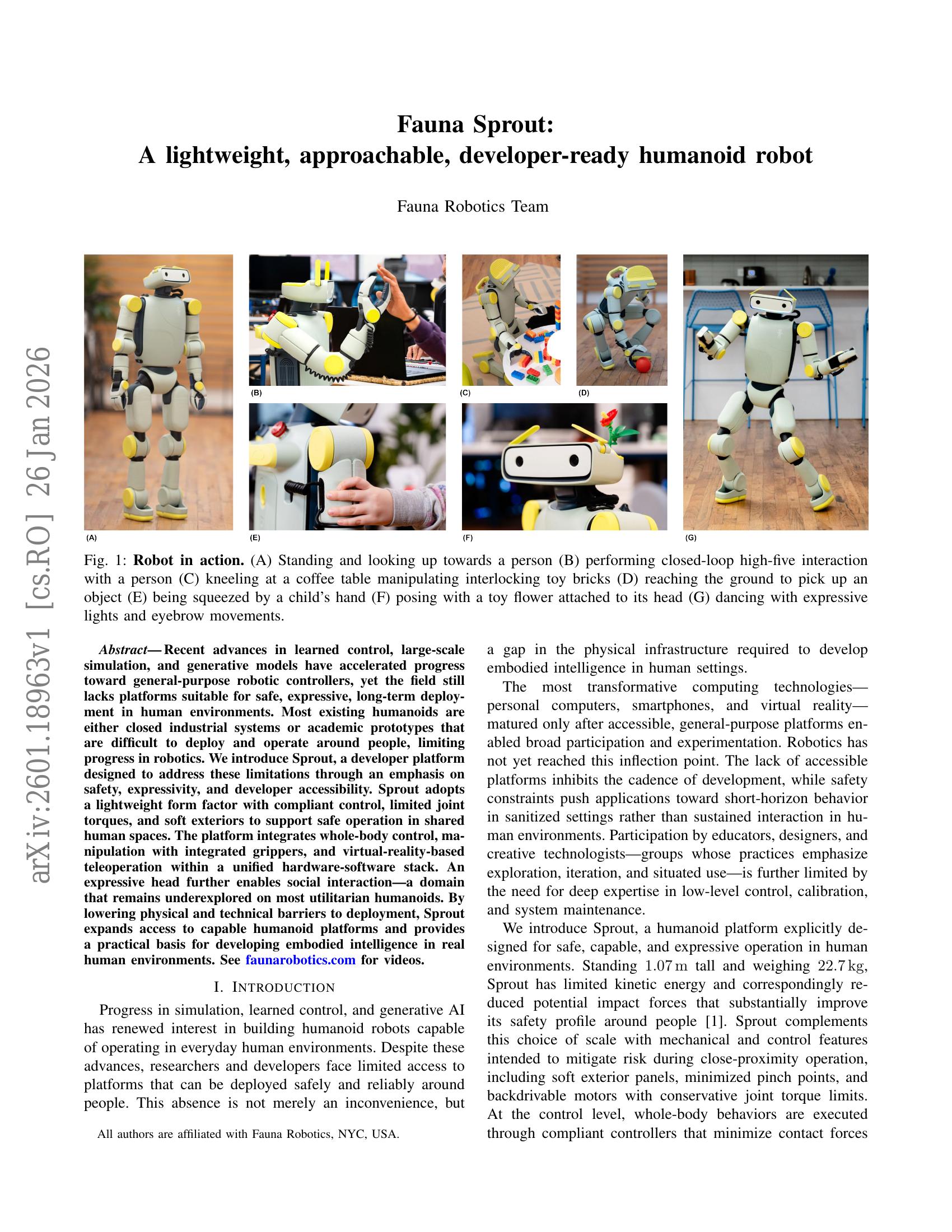 Fauna Sprout: A lightweight, approachable, developer-ready humanoid ...